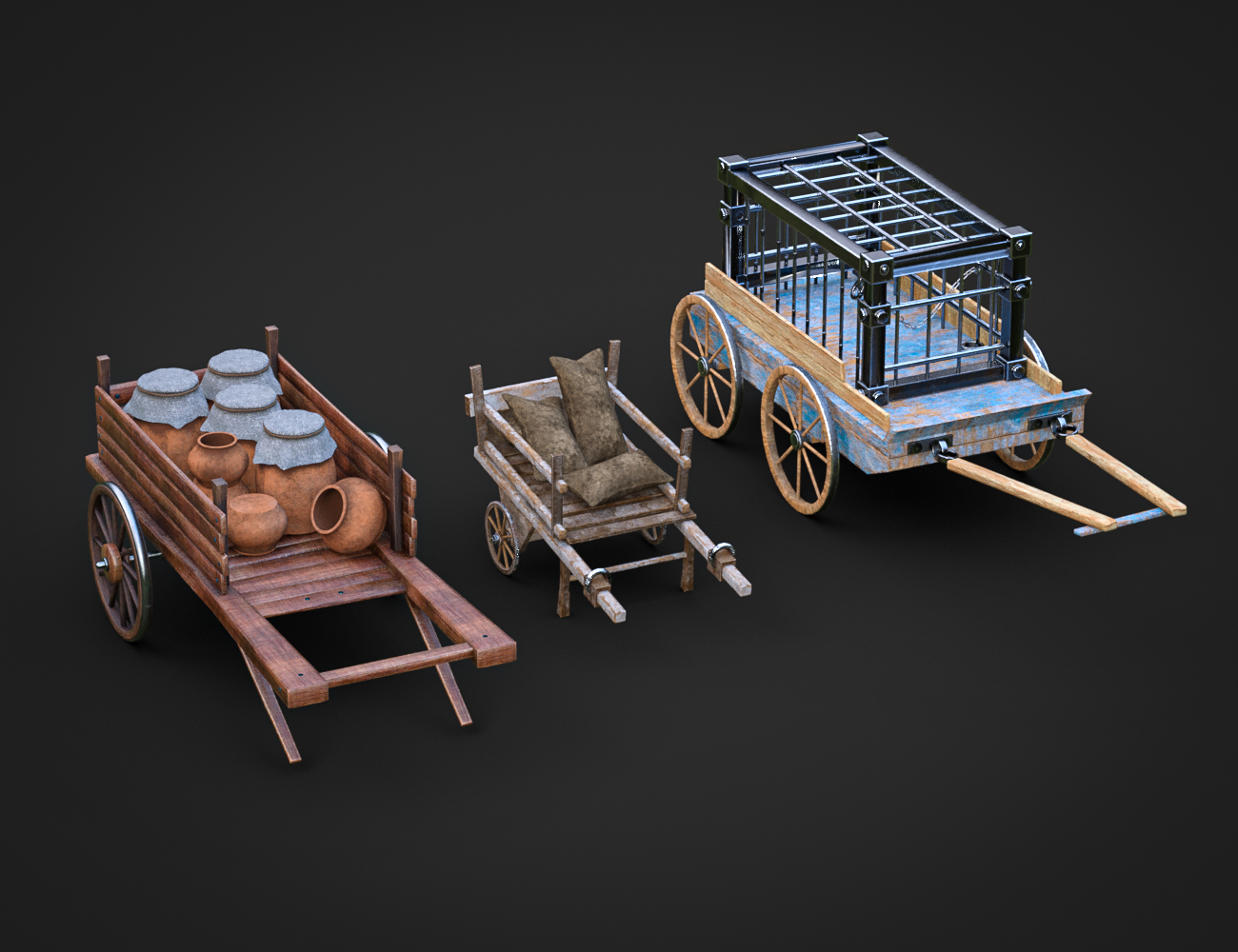 BW Medieval Transport Wagons Set 01 | Daz 3D