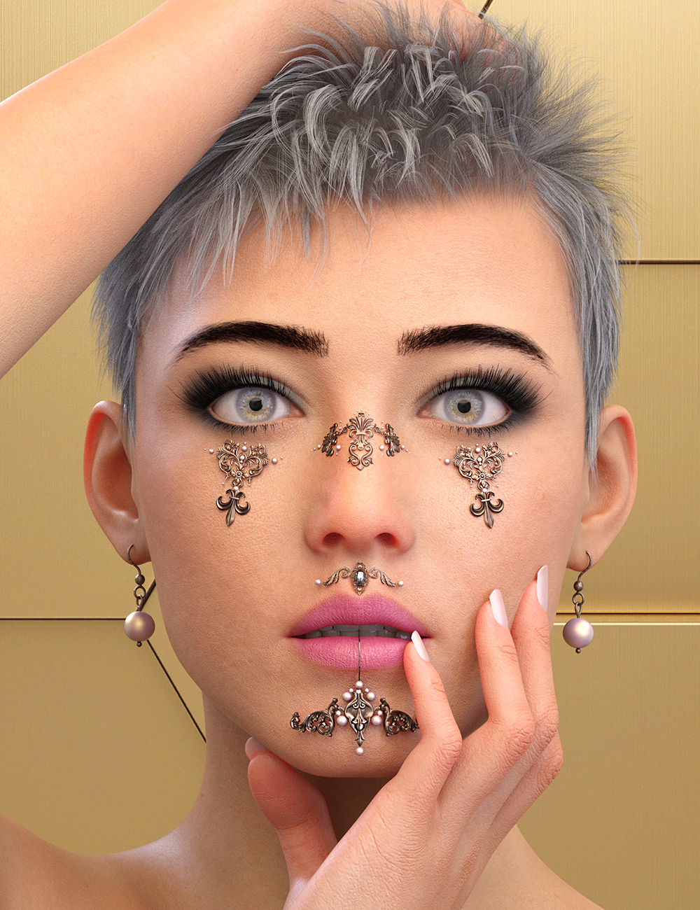 Face Jewelry for Genesis 9 | Daz 3D