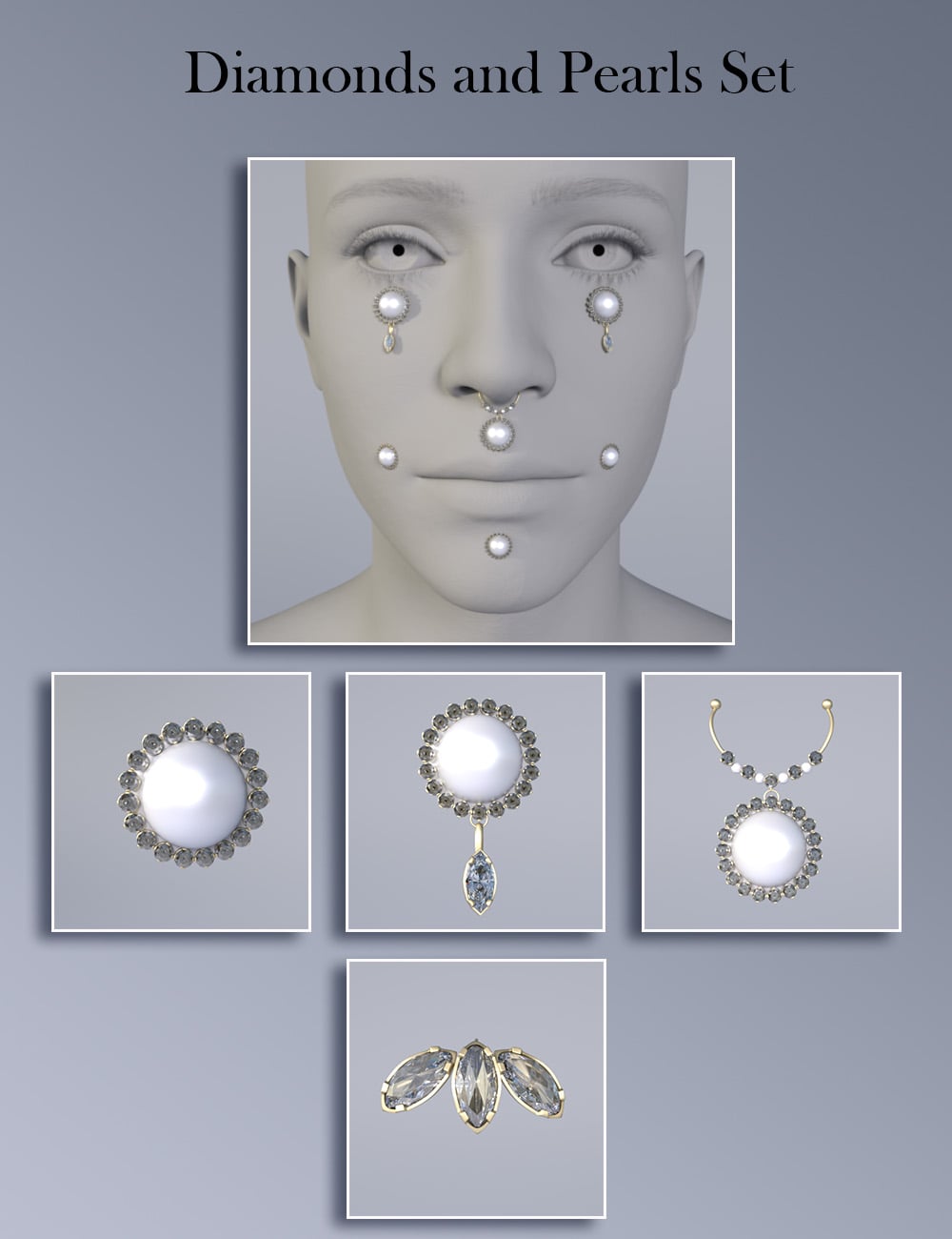 Face Jewelry for Genesis 9 | Daz 3D