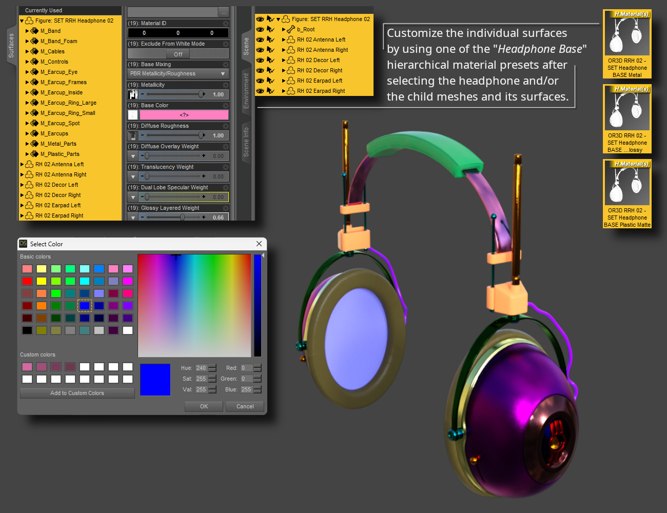 Or3d Retro Radio Headphones 02 Daz 3d