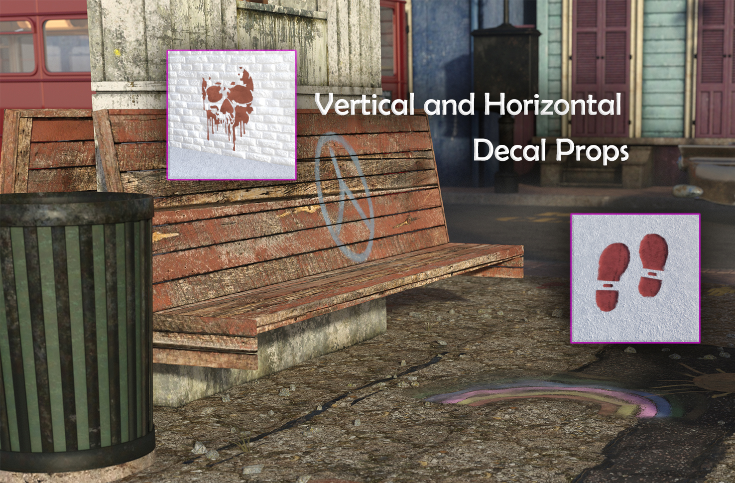 Pavement Art and Graffiti Decals | Daz 3D