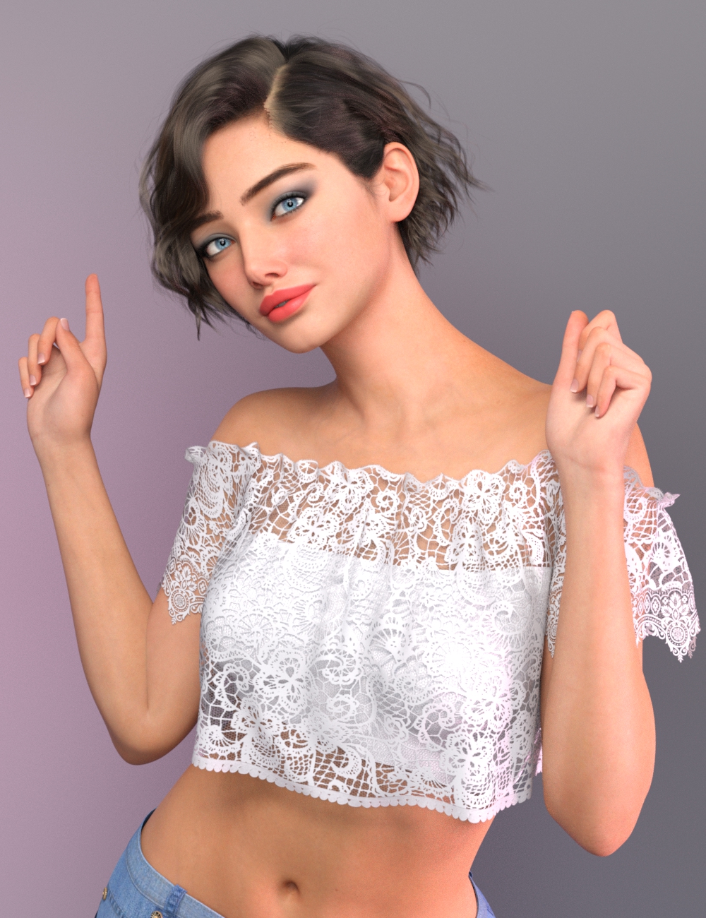 dForce Adora Lace Tops for Genesis 9 | Daz 3D