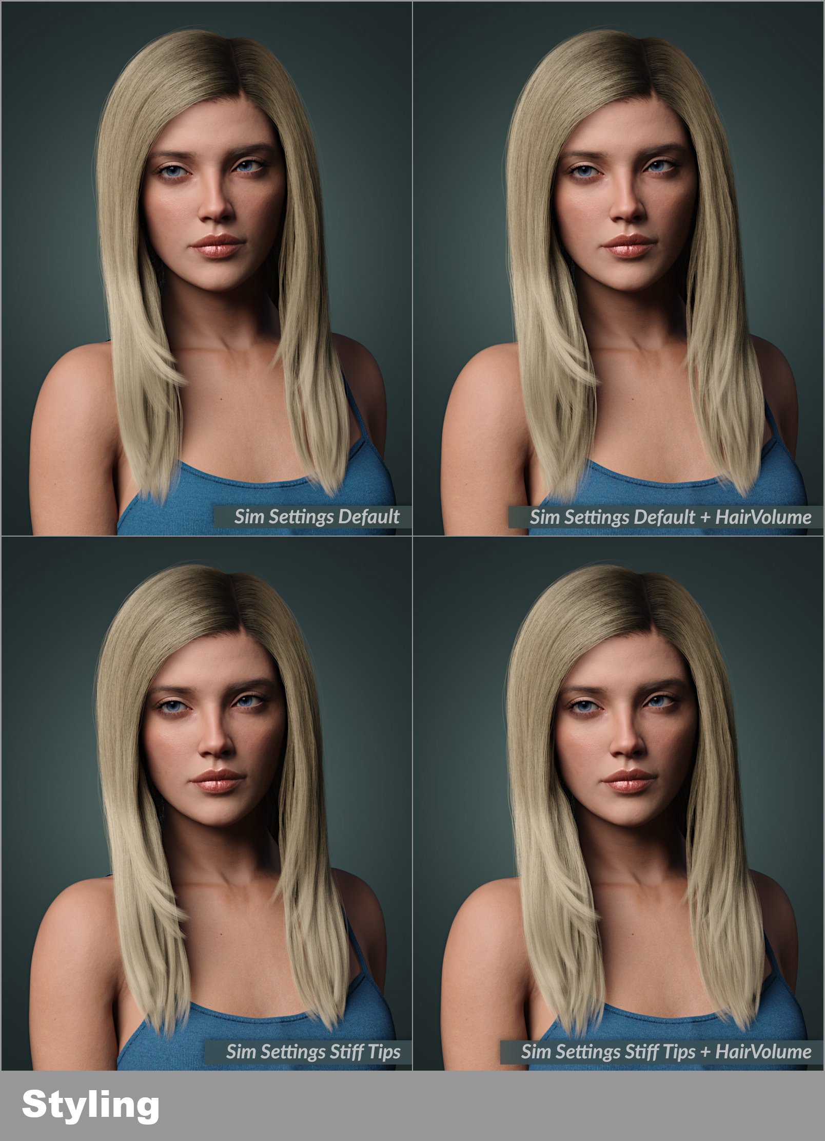 Renne Hair with dForce for Genesis 9 | Daz 3D