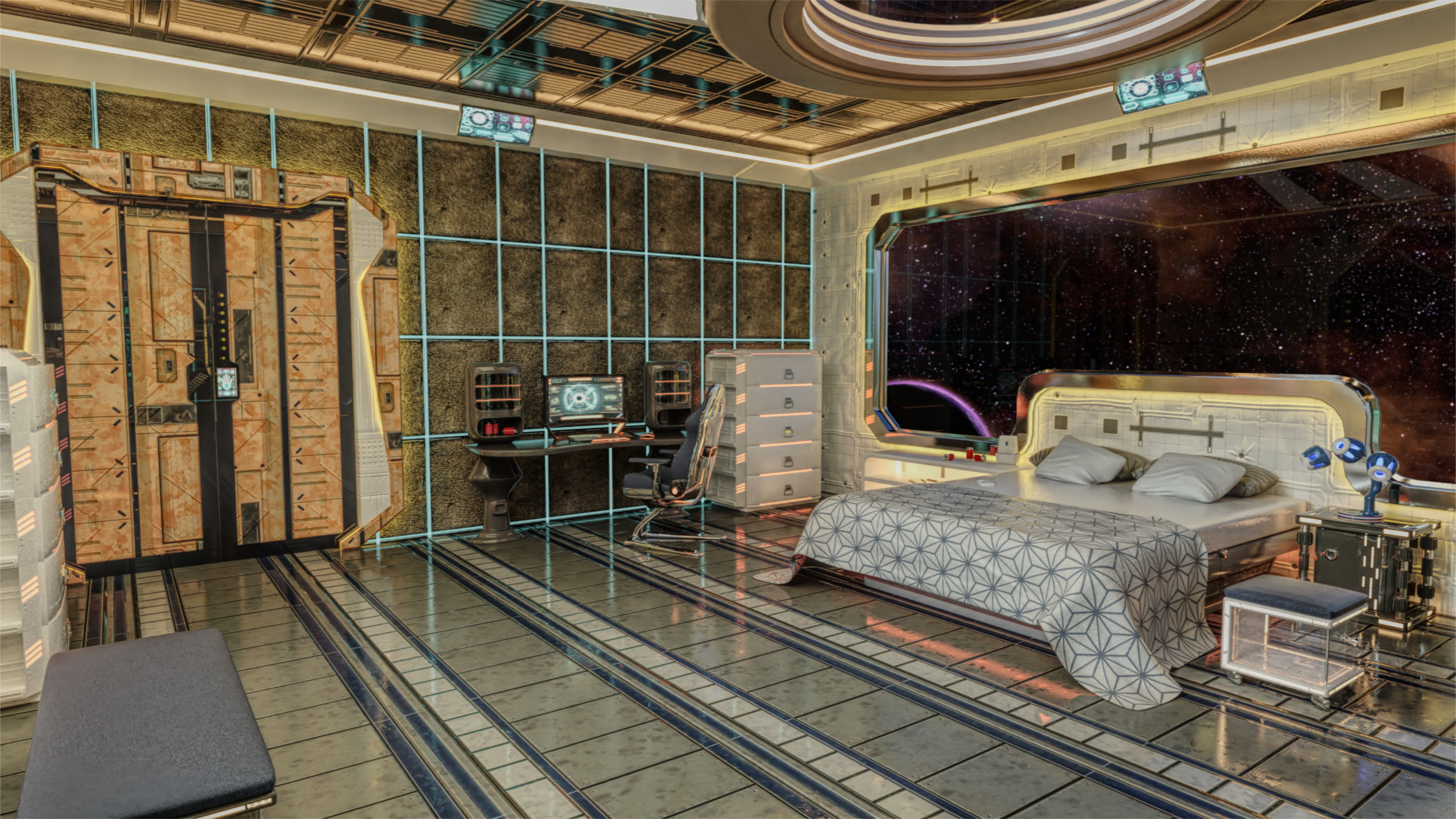 Gravity Space Bedroom | Daz 3D