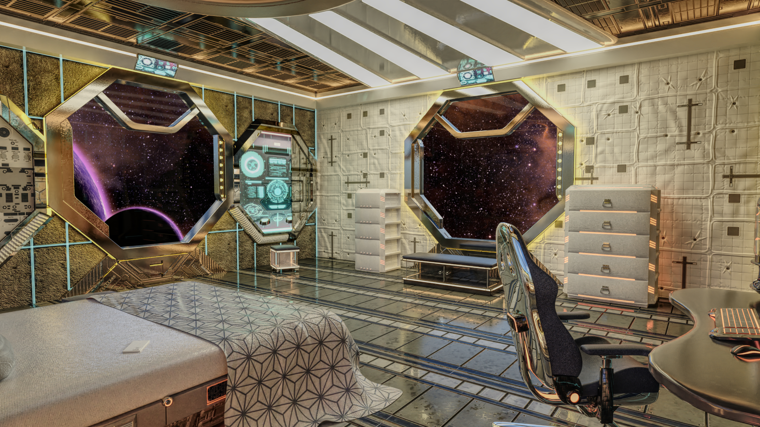 Gravity Space Bedroom | Daz 3D