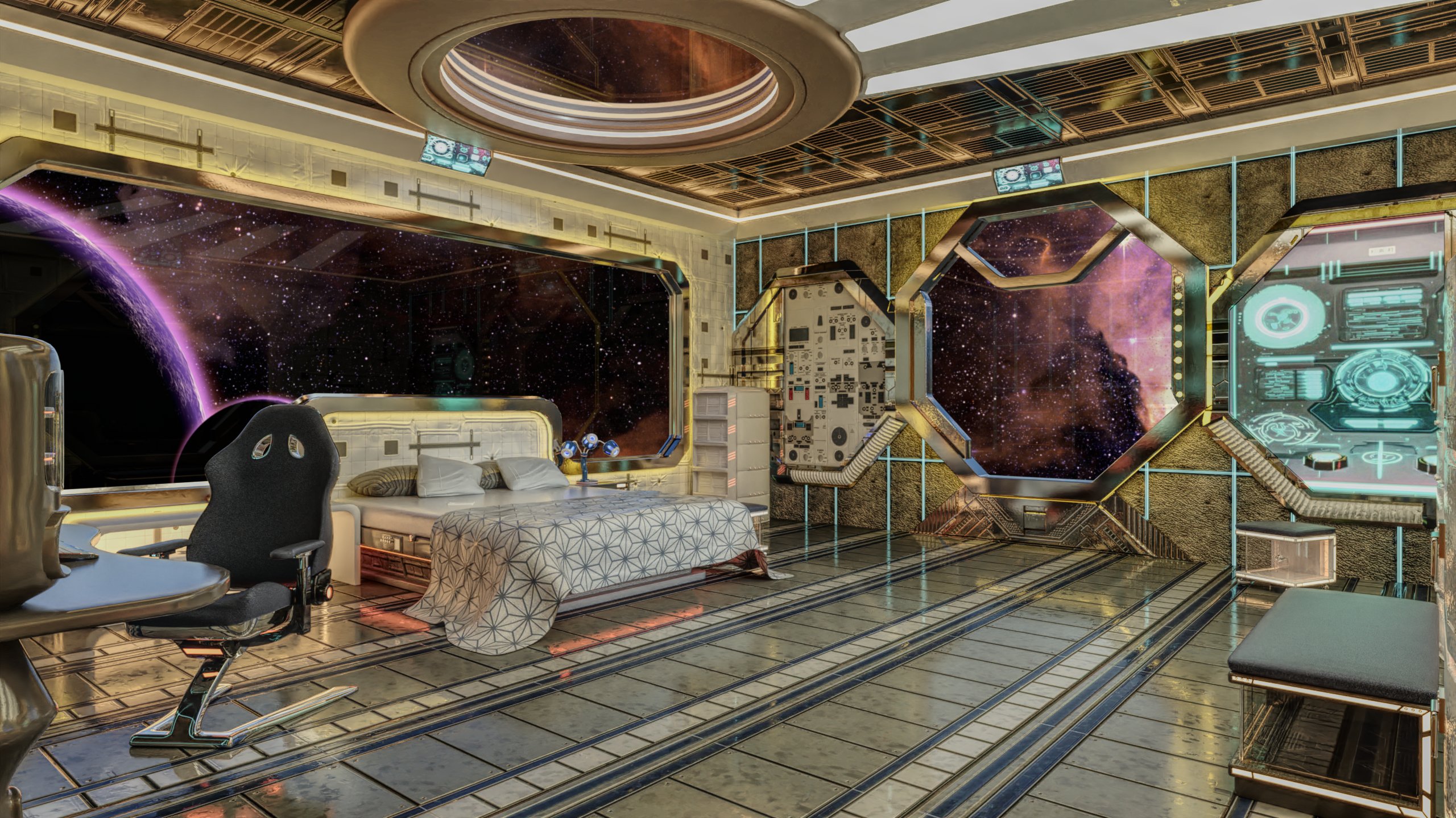 Gravity Space Bedroom | Daz 3D