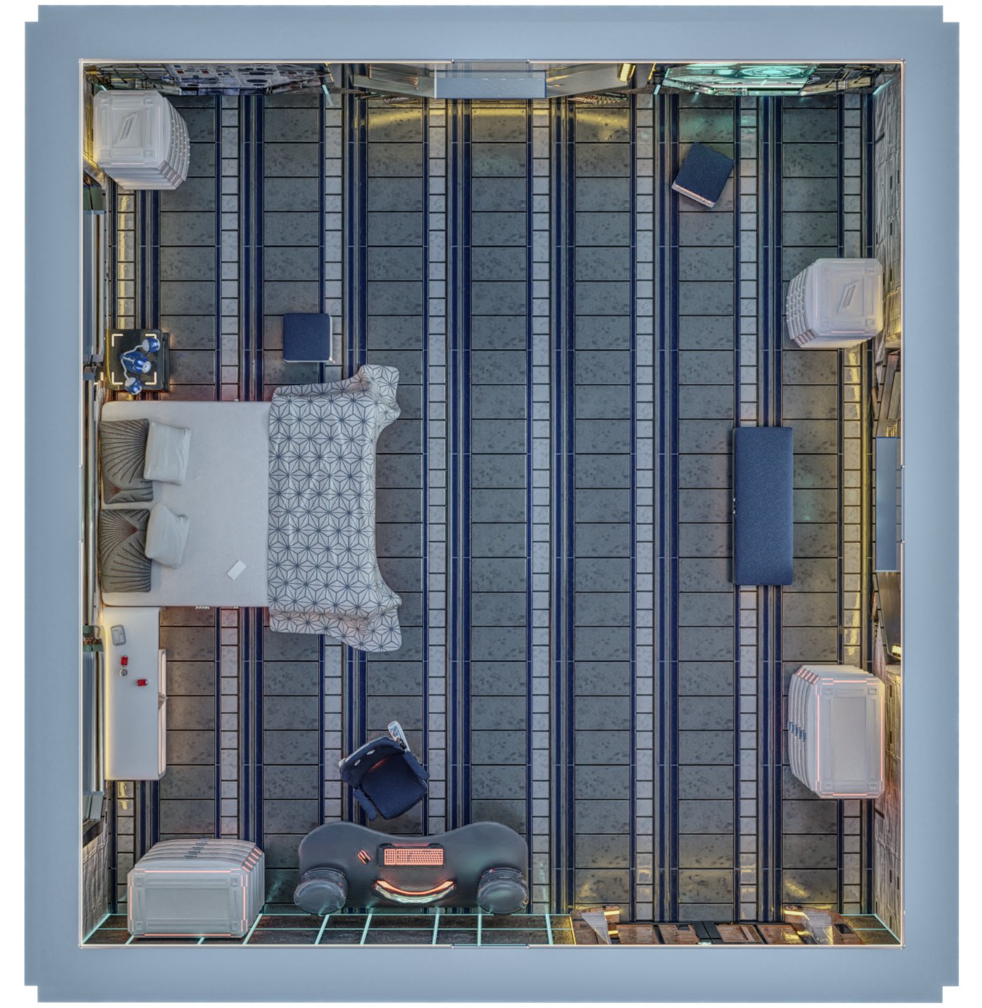 Gravity Space Bedroom | Daz 3D