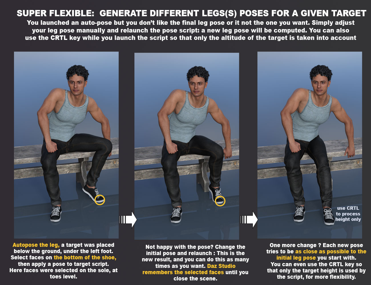 Face To Face Autopose Legs For Genesis 9 | Daz 3D