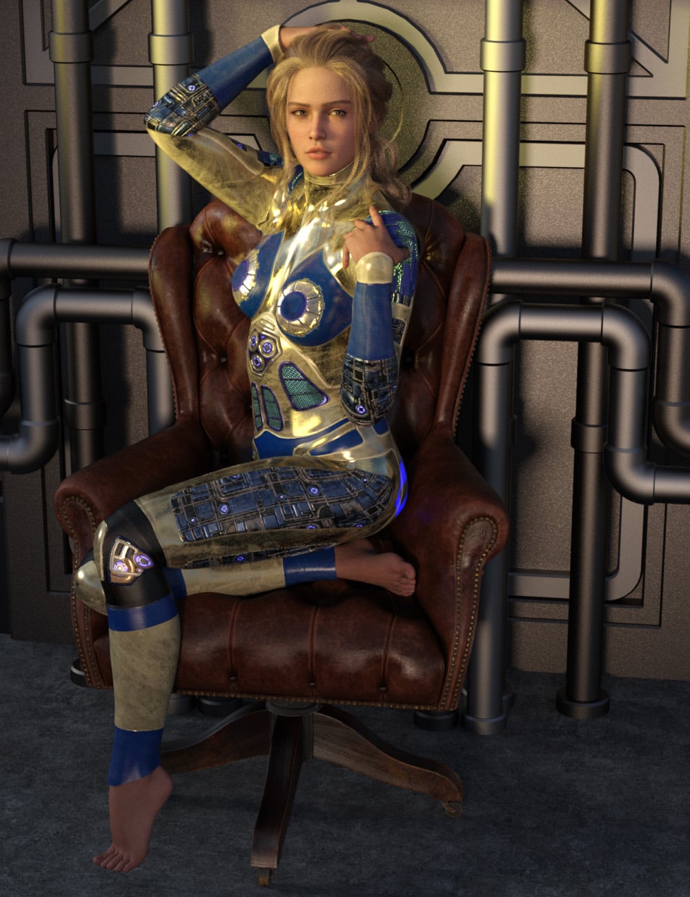 DC ASH Android Suit for Genesis 9 and 8 Female | Daz 3D