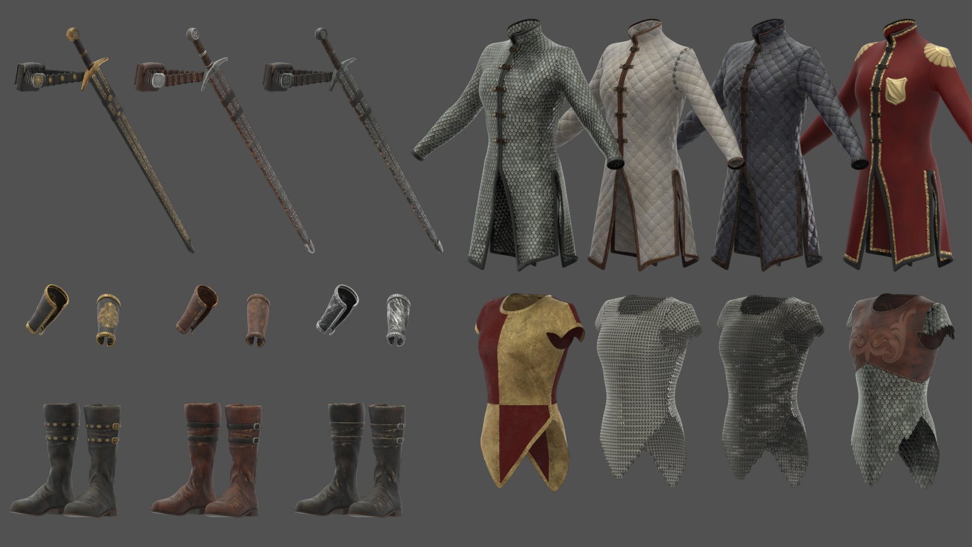dForce Padded Armor and Chainmail for Genesis 9 | Daz 3D