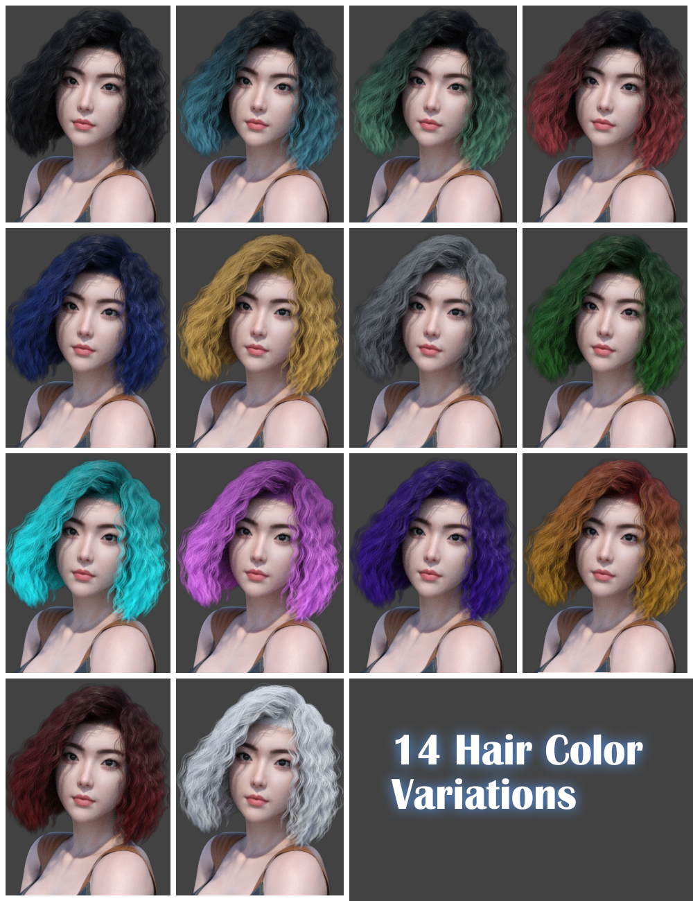 JL Hair - Curly Hair for Genesis 9 | Daz 3D