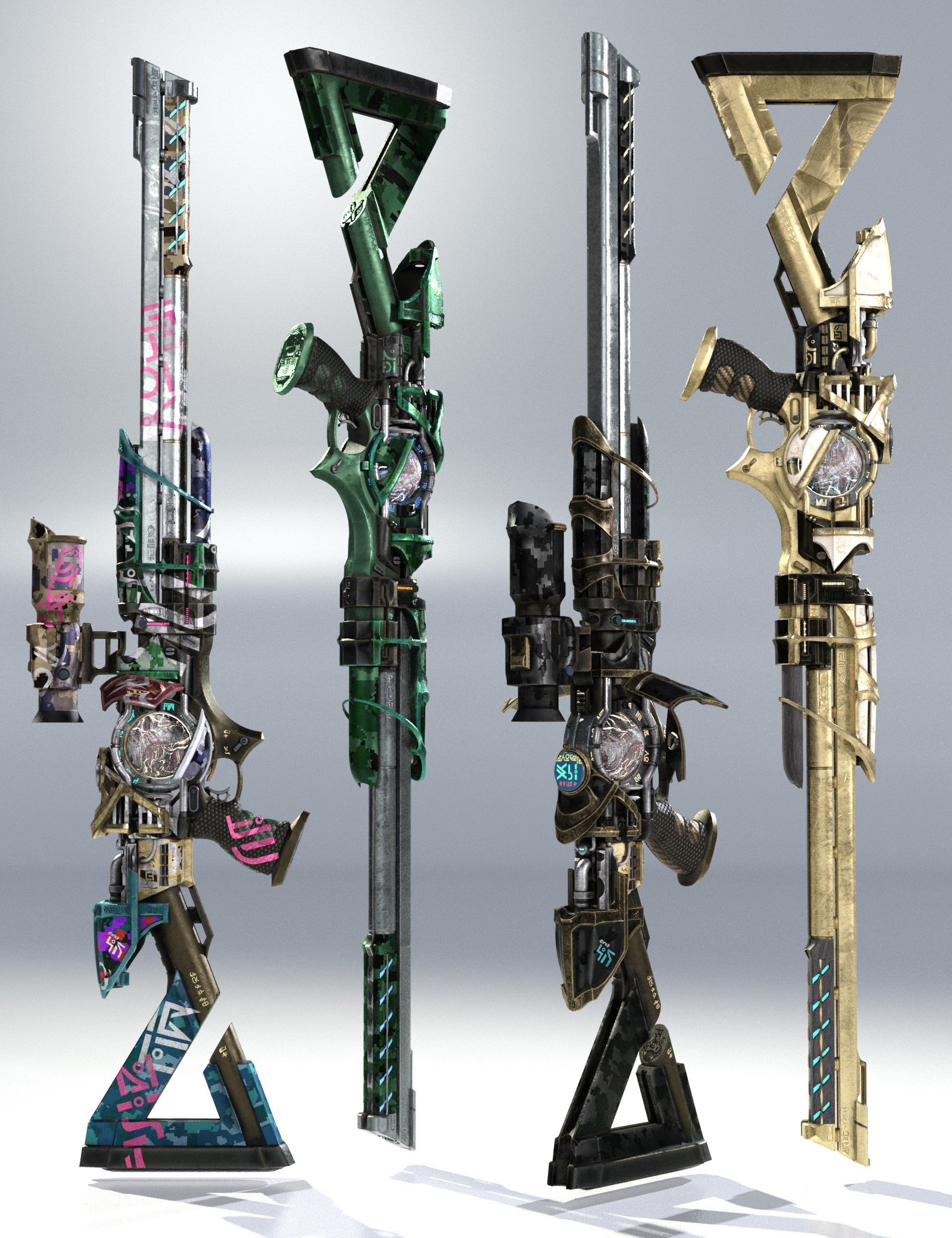 Punkish Alien Sniper Rifle | Daz 3D