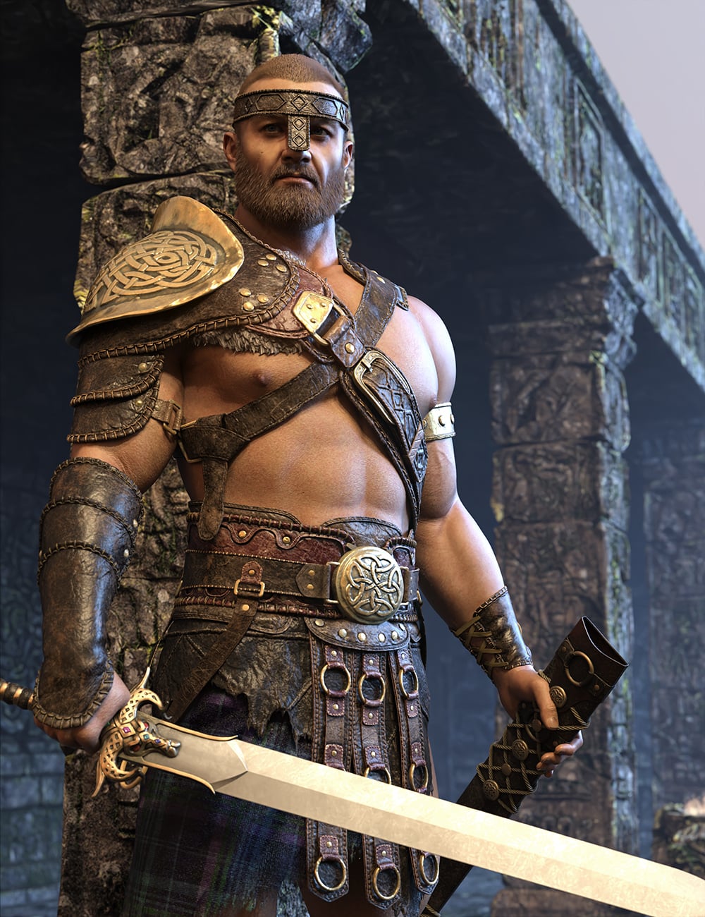 dForce Classic Barbarian Armor HD for Genesis 9 | Daz 3D