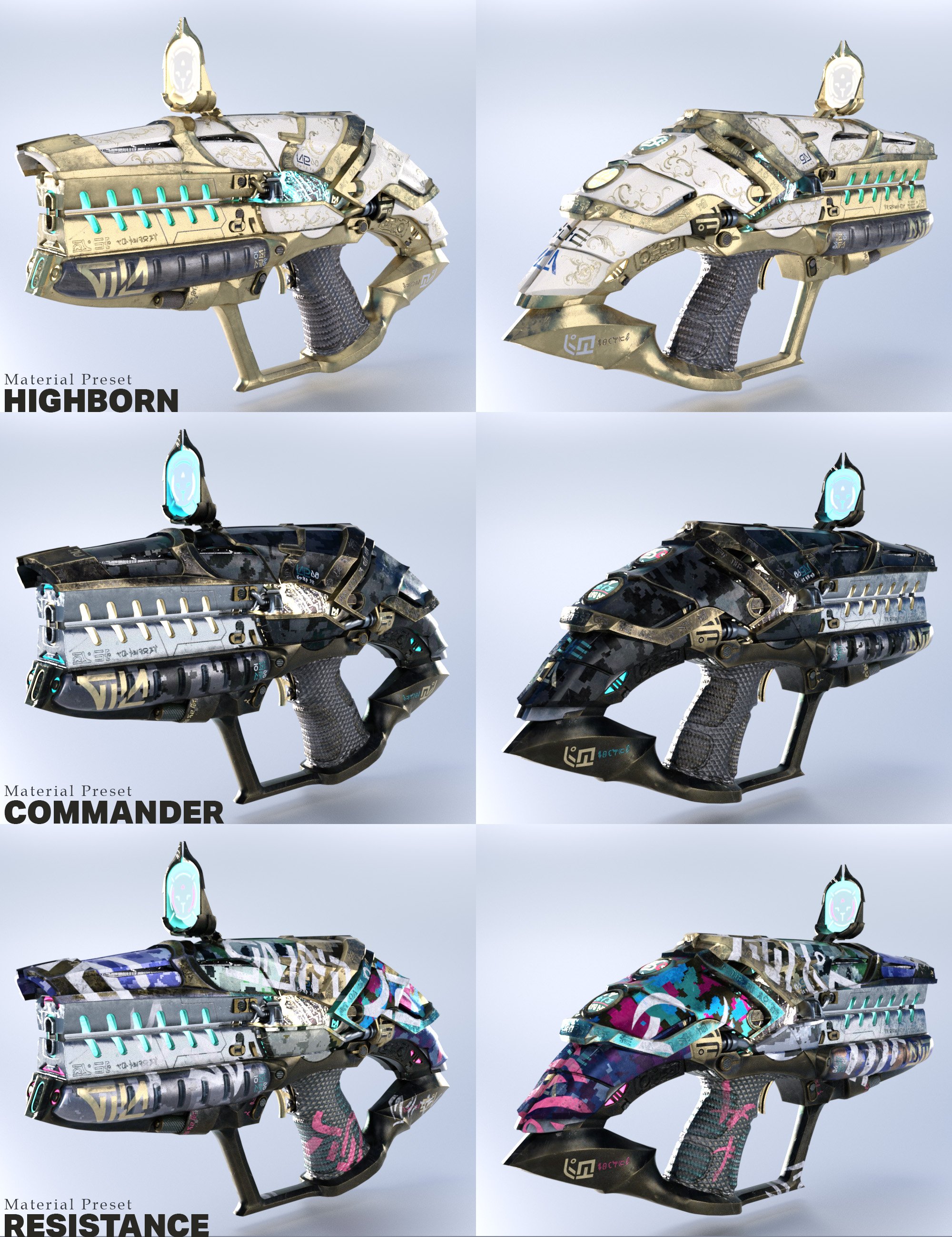 Punkish Alien Pistol | Daz 3D