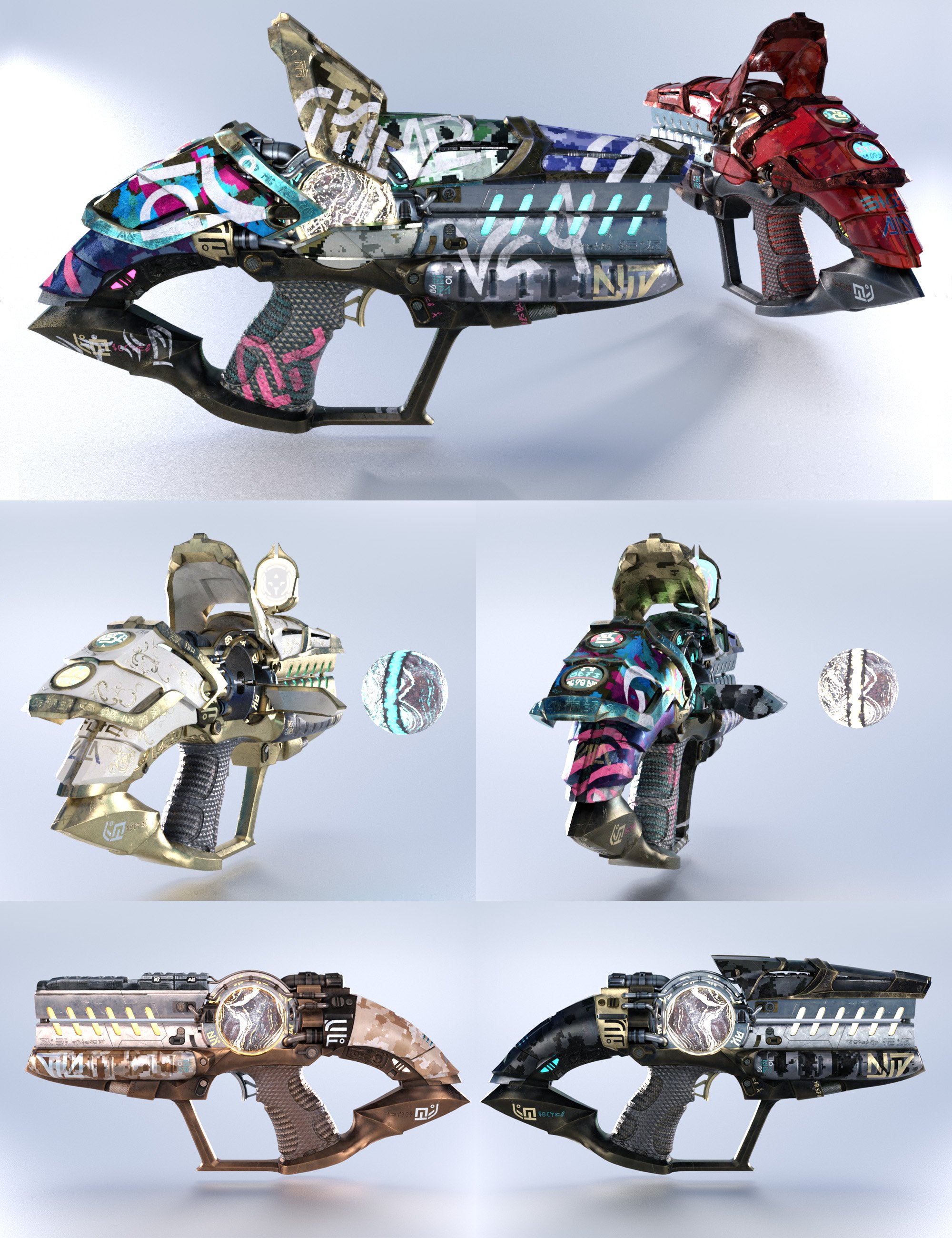 Punkish Alien Pistol | Daz 3D