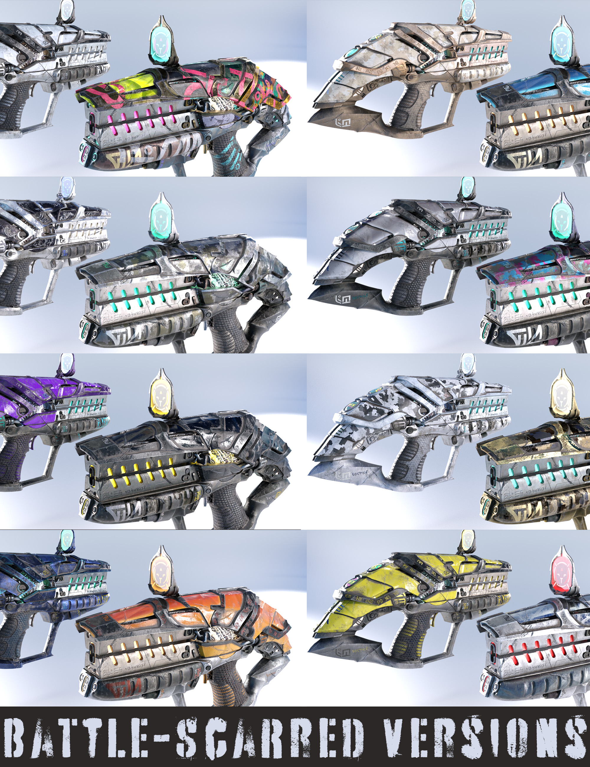 Extra Textures for Punkish Alien Pistol | Daz 3D