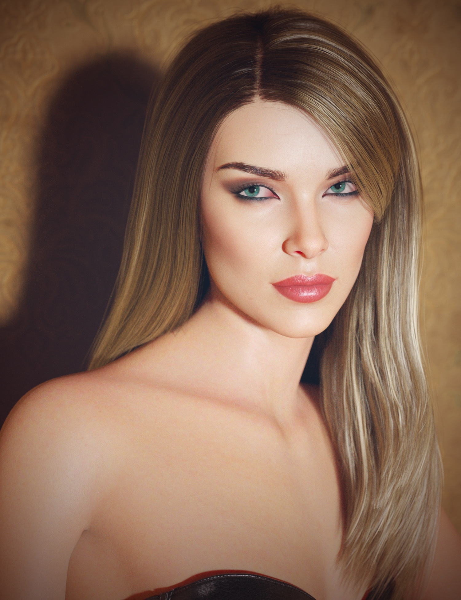 dForce Classic Long Side Bangs Hair for Genesis 9 and 8 Female | Daz 3D