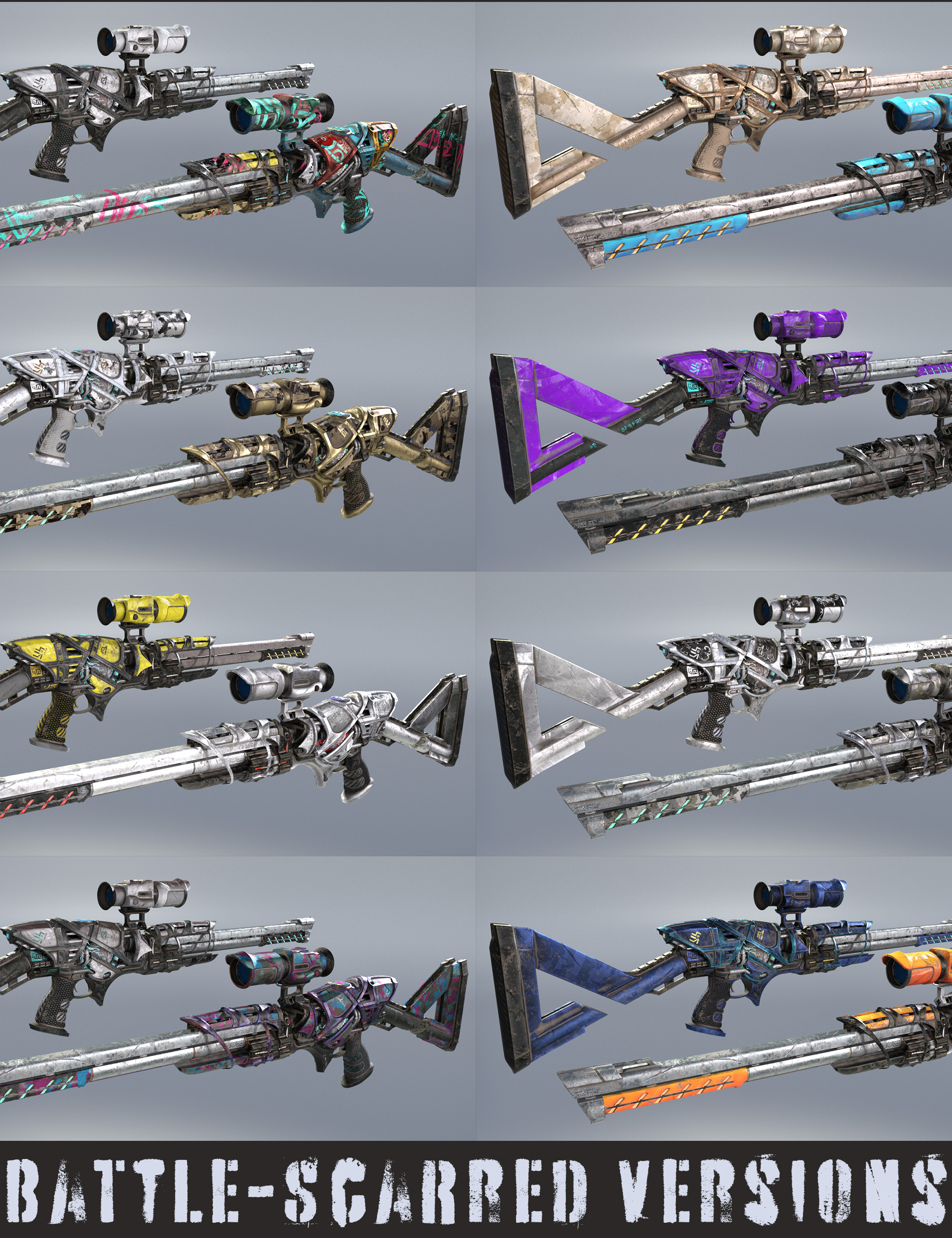 Extra Textures for Punkish Alien Sniper Rifle | Daz 3D