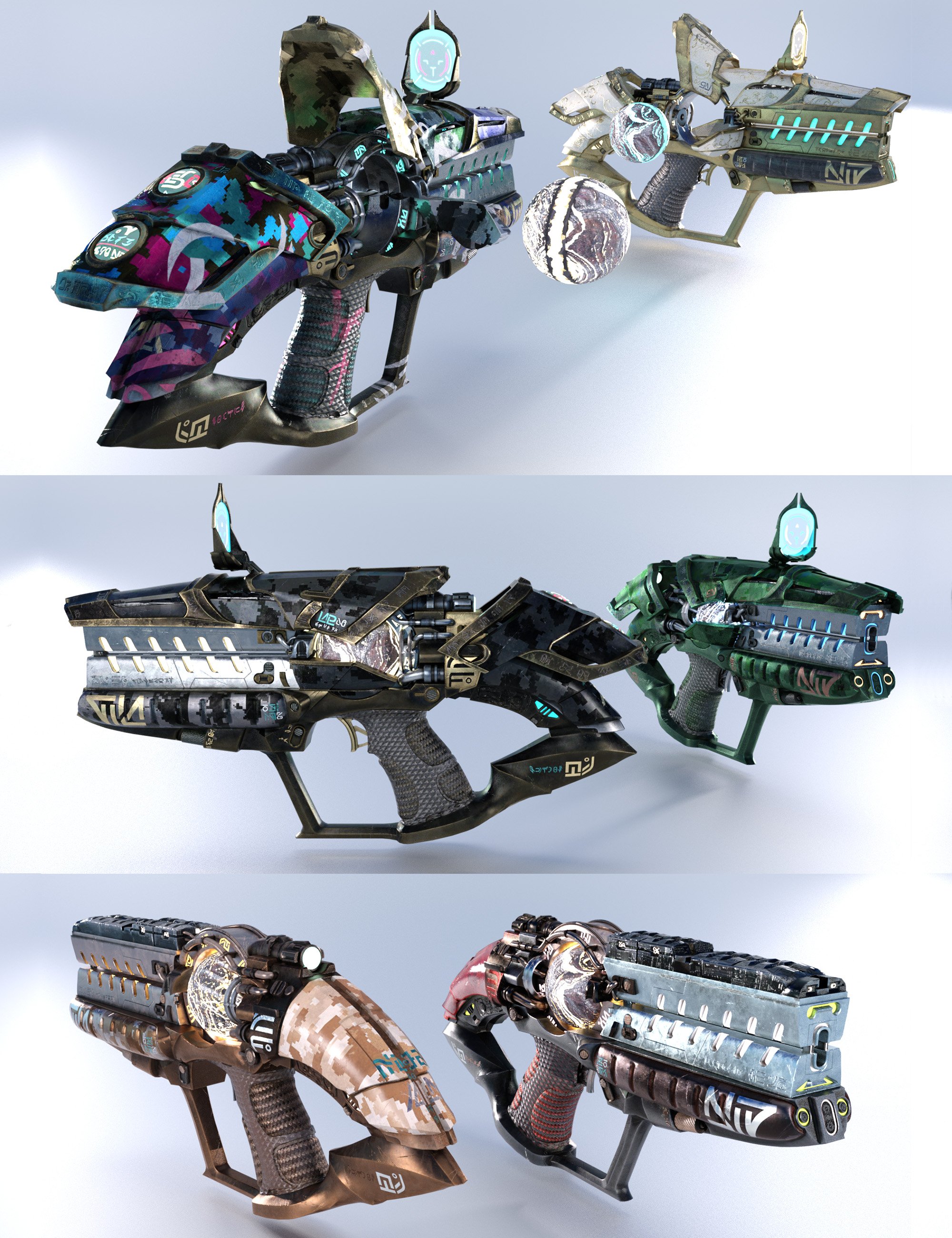 Punkish Alien Gun Collection | Daz 3D