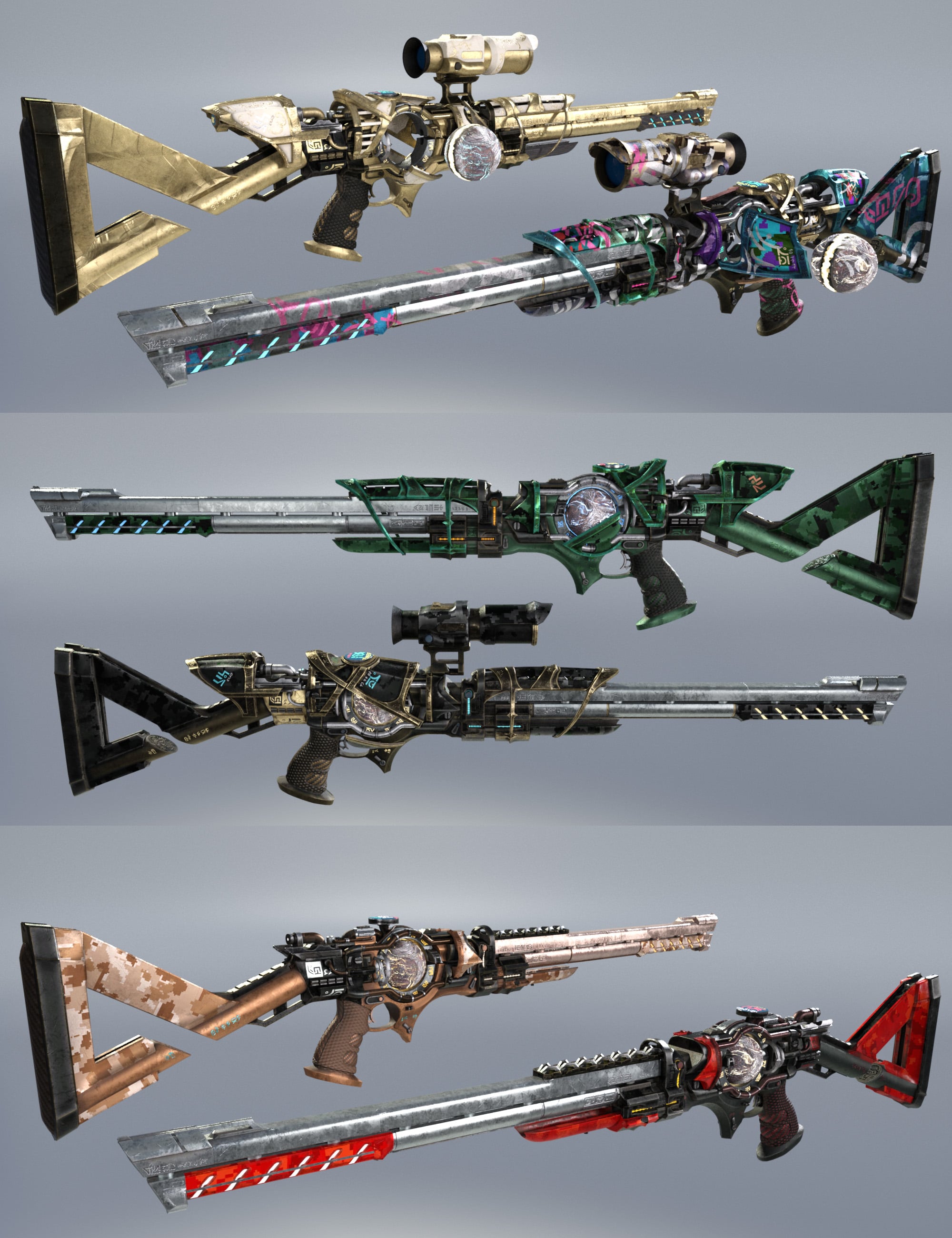 Punkish Alien Gun Collection | Daz 3D