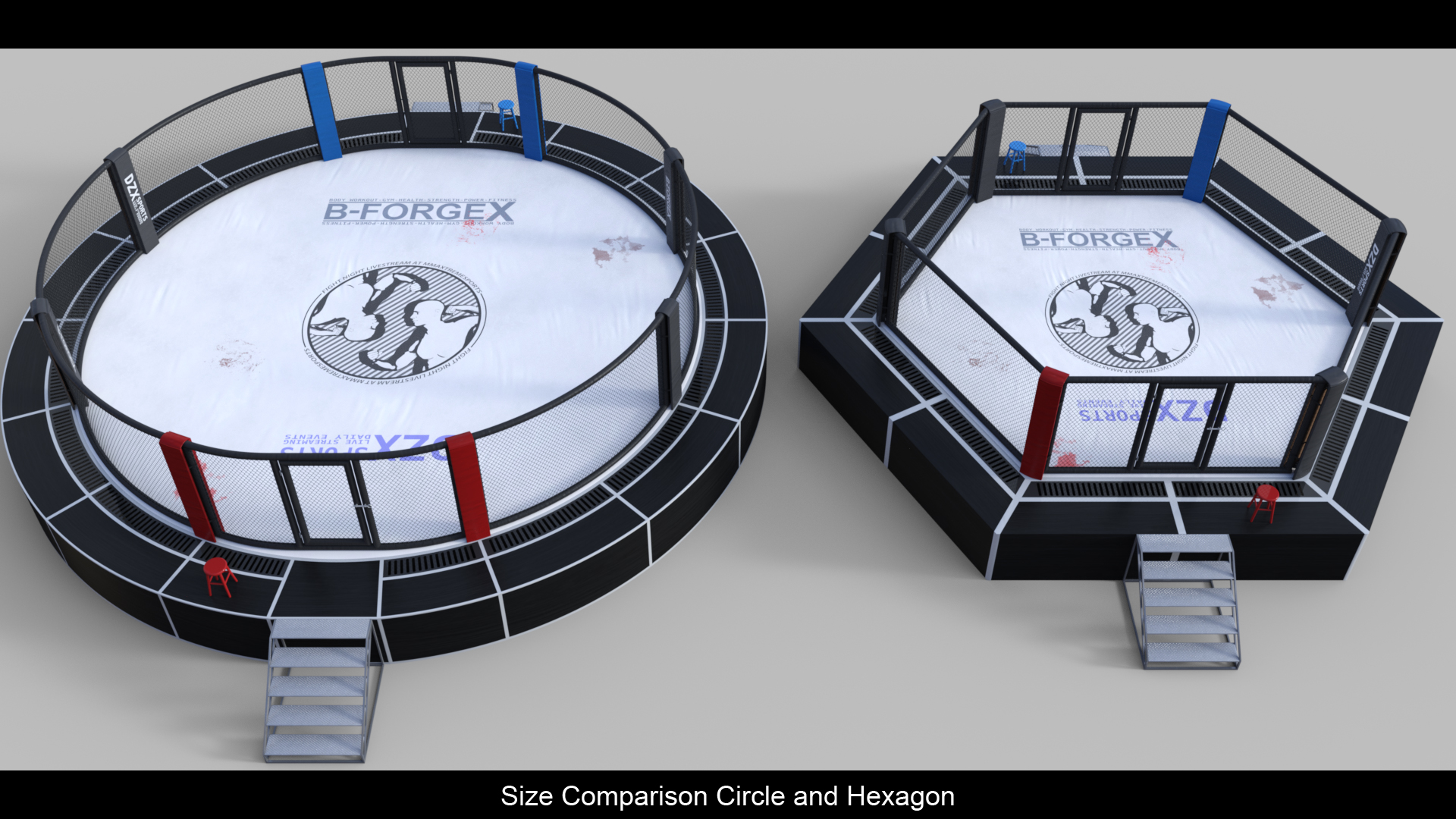 FM MMA Arena Addon: Circular Cage | Daz 3D