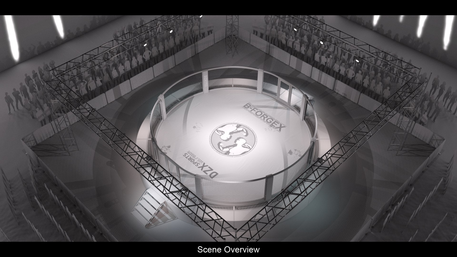 FM MMA Arena Addon: Circular Cage | Daz 3D