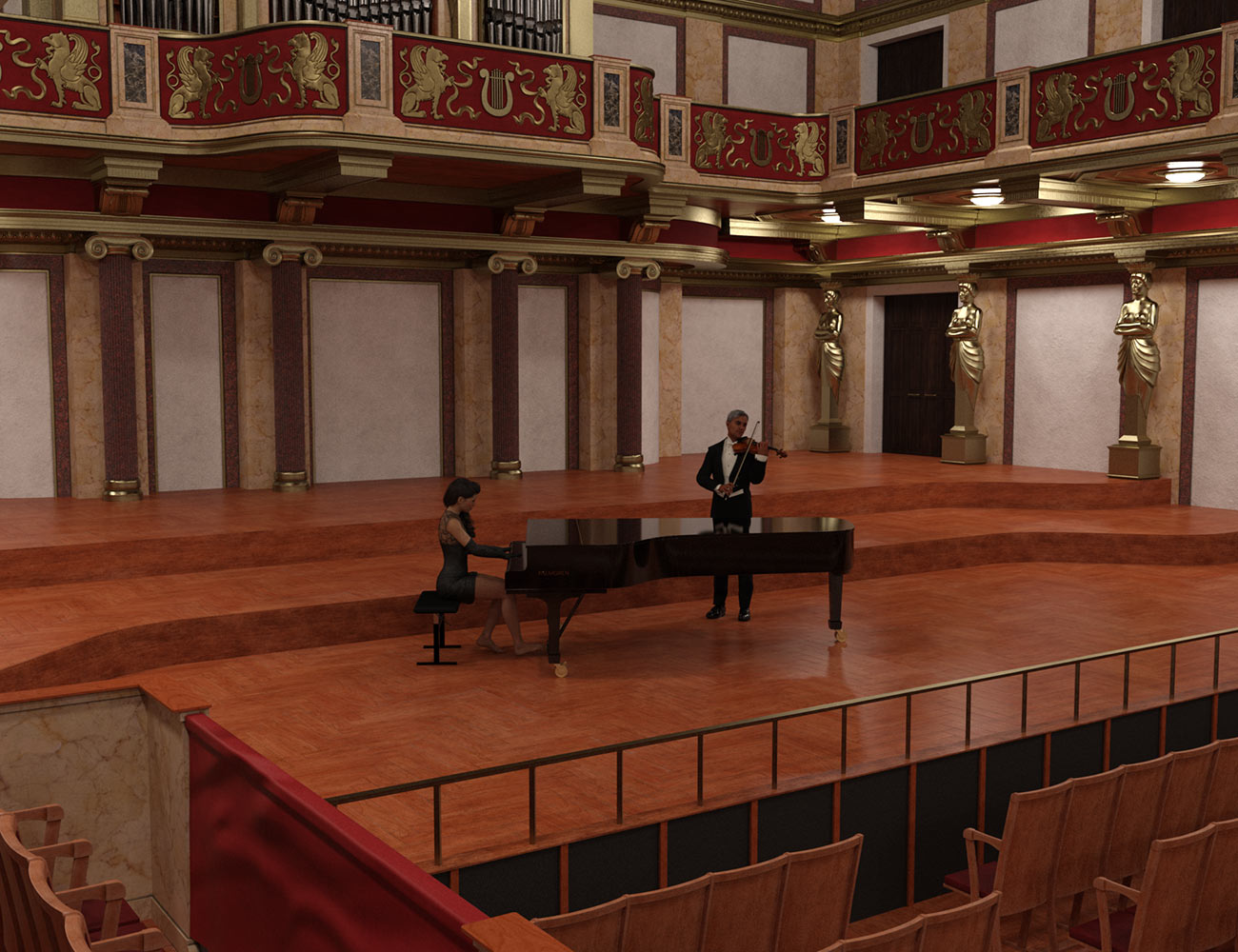 Golden Hall | Daz 3D