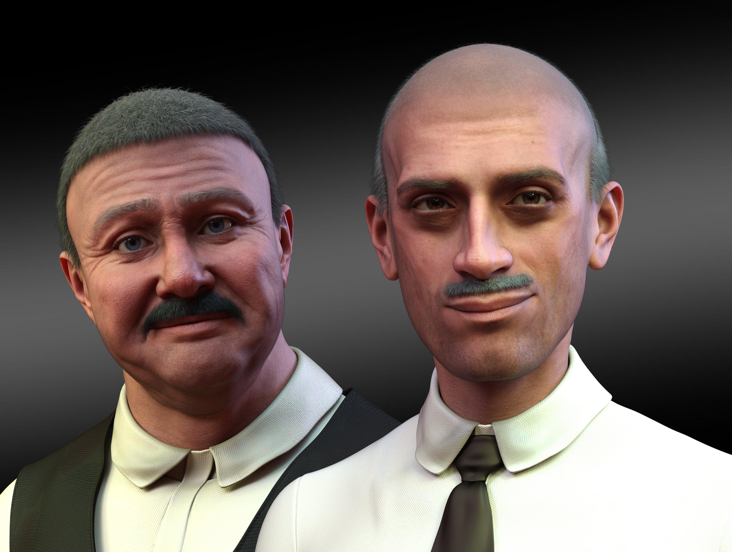 Semibald Hair and Moustache for Genesis 9 | Daz 3D