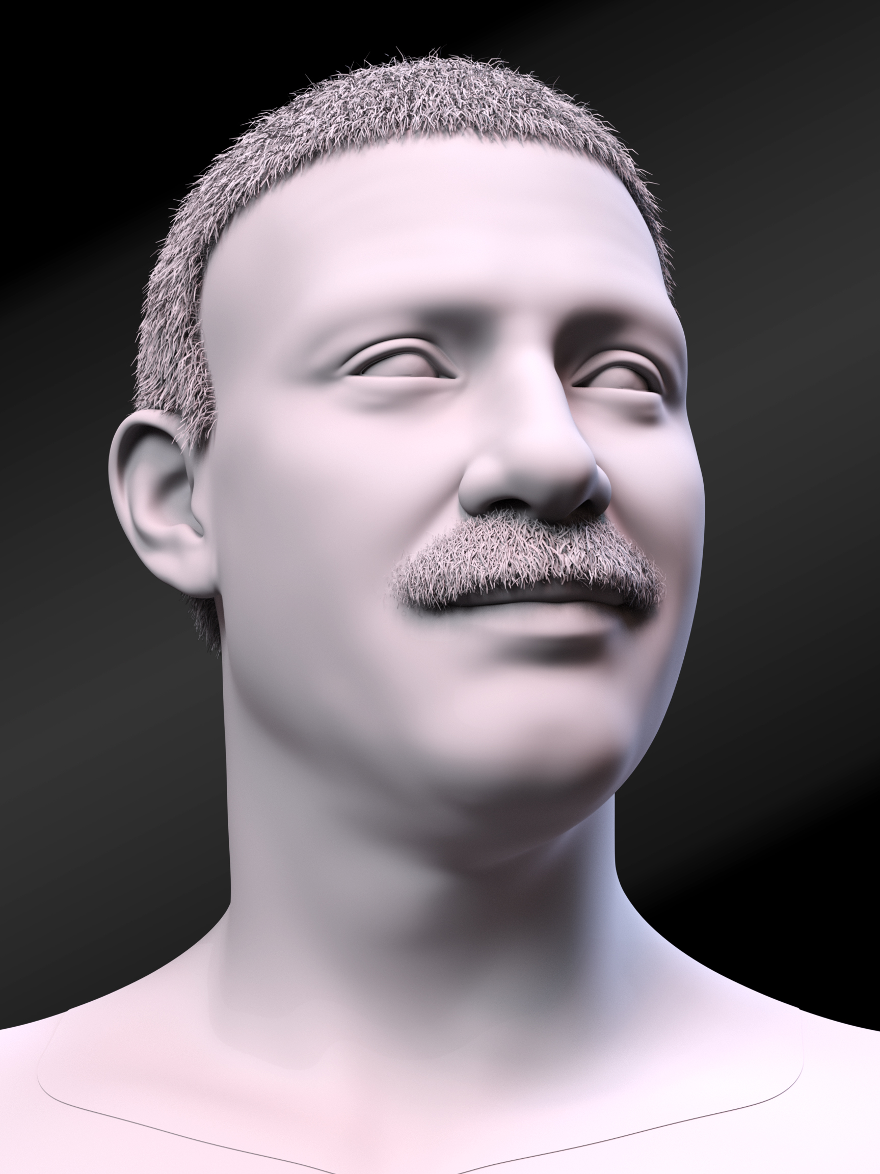 Semibald Hair and Moustache for Genesis 9 | Daz 3D