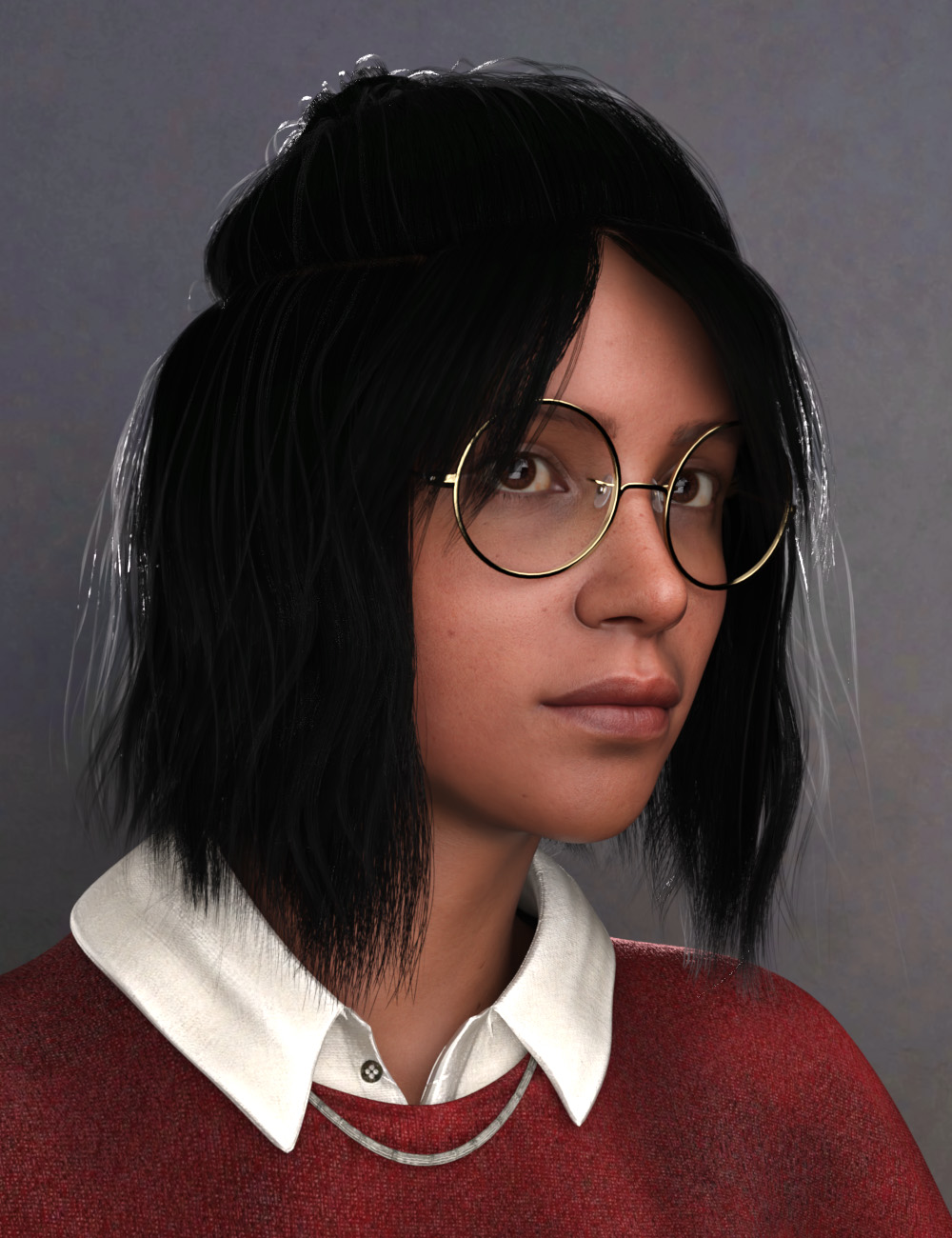 CL Half Bun Hair for Genesis 9 | Daz 3D