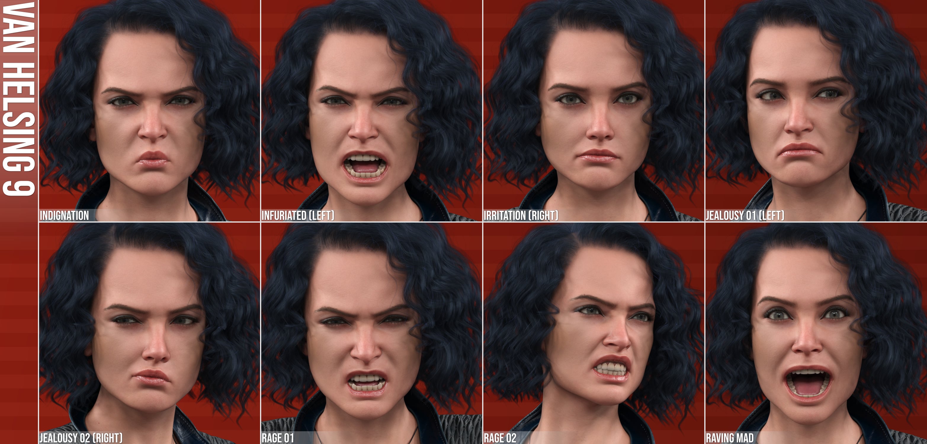 NG Faces of Anger and Disgust for Genesis 9 | Daz 3D