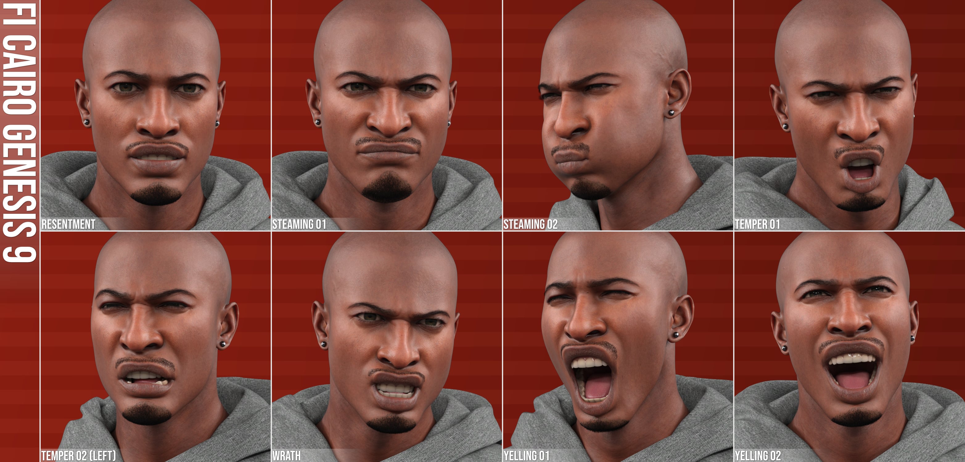 NG Faces of Anger and Disgust for Genesis 9 | Daz 3D