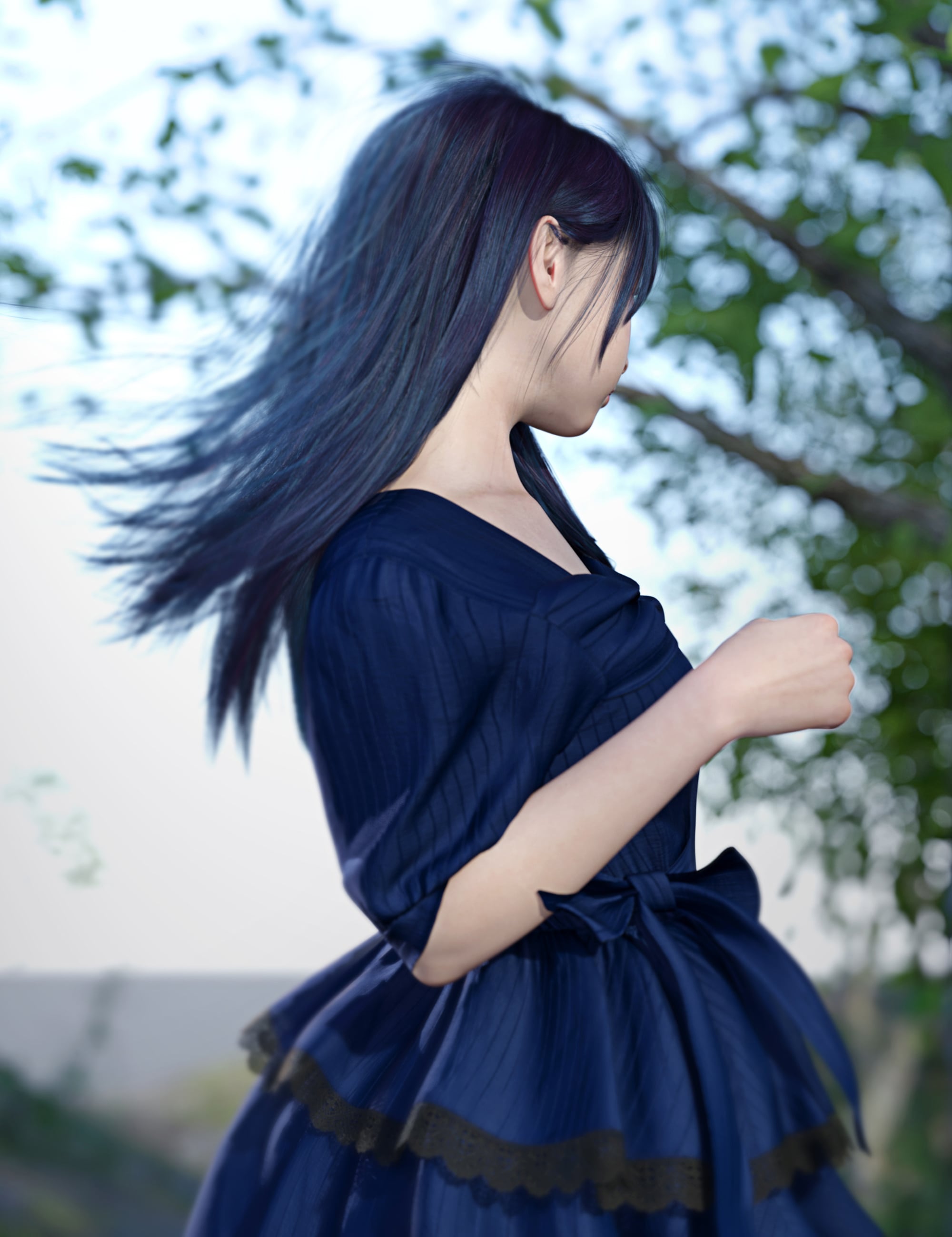 SU Everyday Long Hair for Genesis 9, 8.1, and 8 Female | Daz 3D