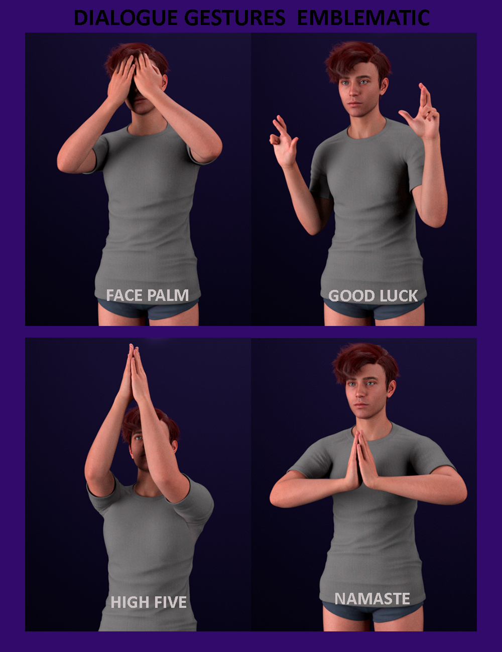Dialogue Gestures Emblematic and Metaphoric for Genesis 9 | Daz 3D