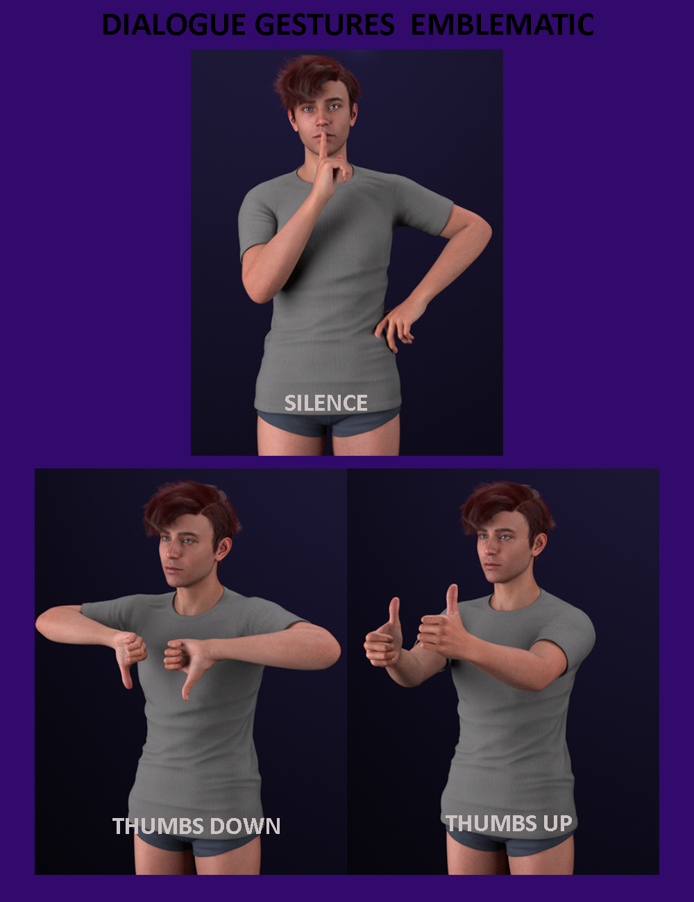 Dialogue Gestures Emblematic and Metaphoric for Genesis 9 | Daz 3D