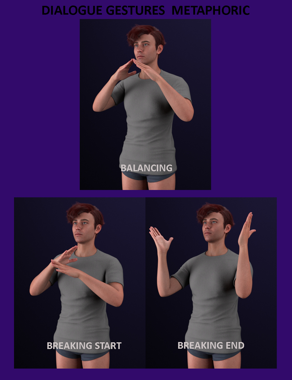 Dialogue Gestures Emblematic and Metaphoric for Genesis 9 | Daz 3D