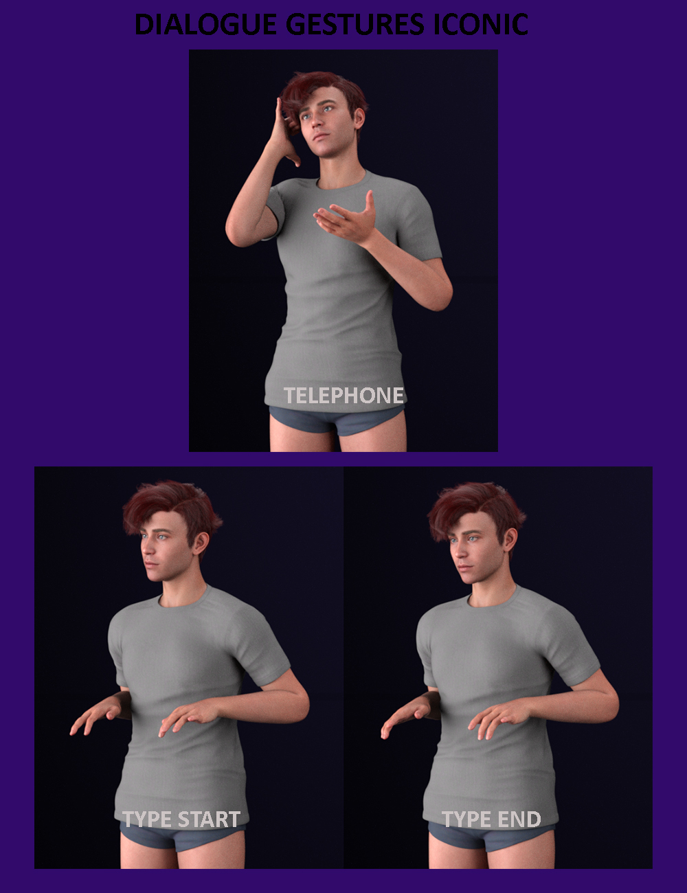 Dialogue Gestures Iconic for Genesis 9 | Daz 3D