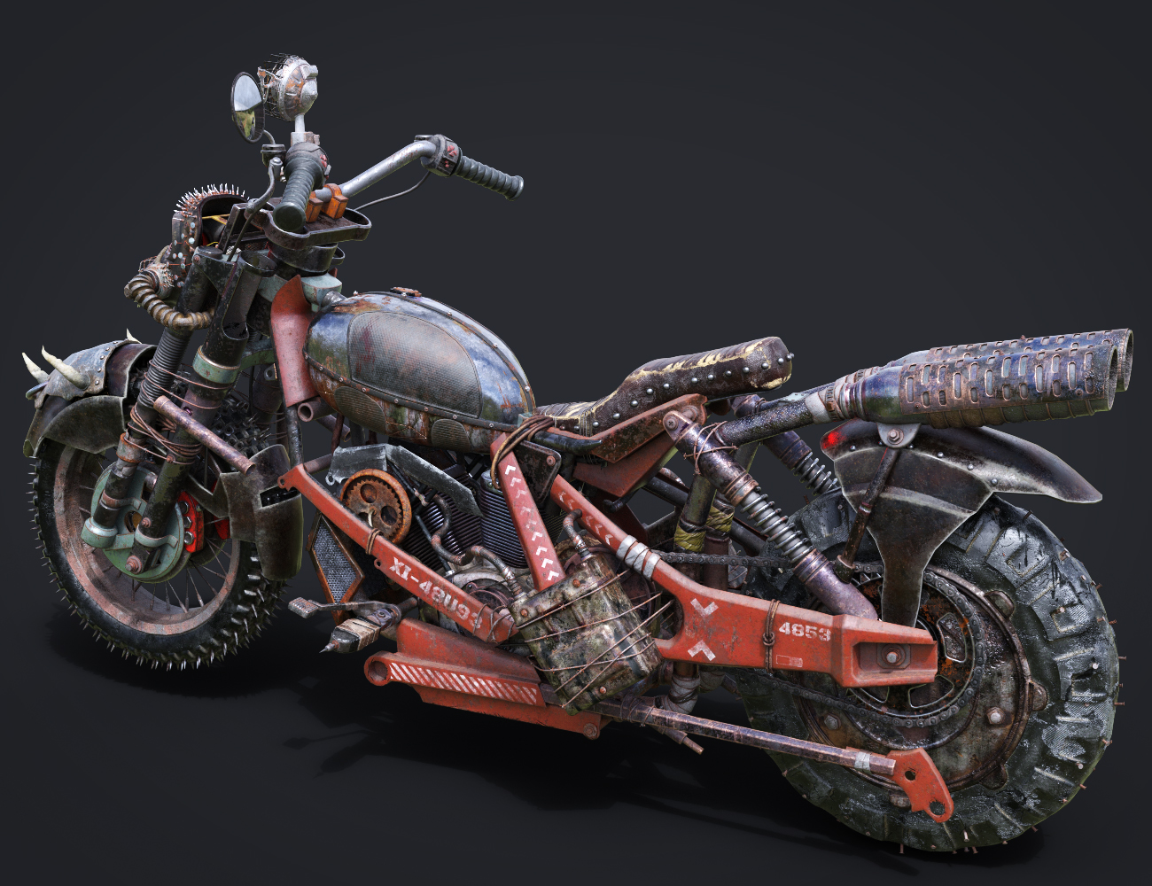 XI Modular Post Apocalyptic Motorcycle Rage | Daz 3D