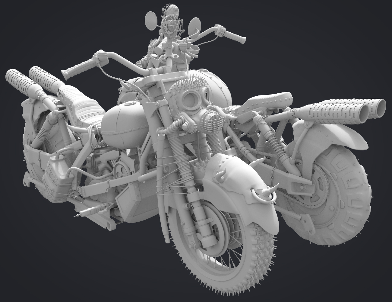 XI Modular Post Apocalyptic Motorcycle Rage | Daz 3D