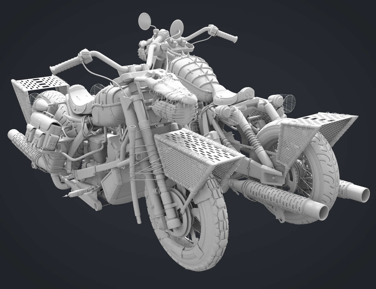 XI Modular Post Apocalyptic Motorcycle Rage | Daz 3D