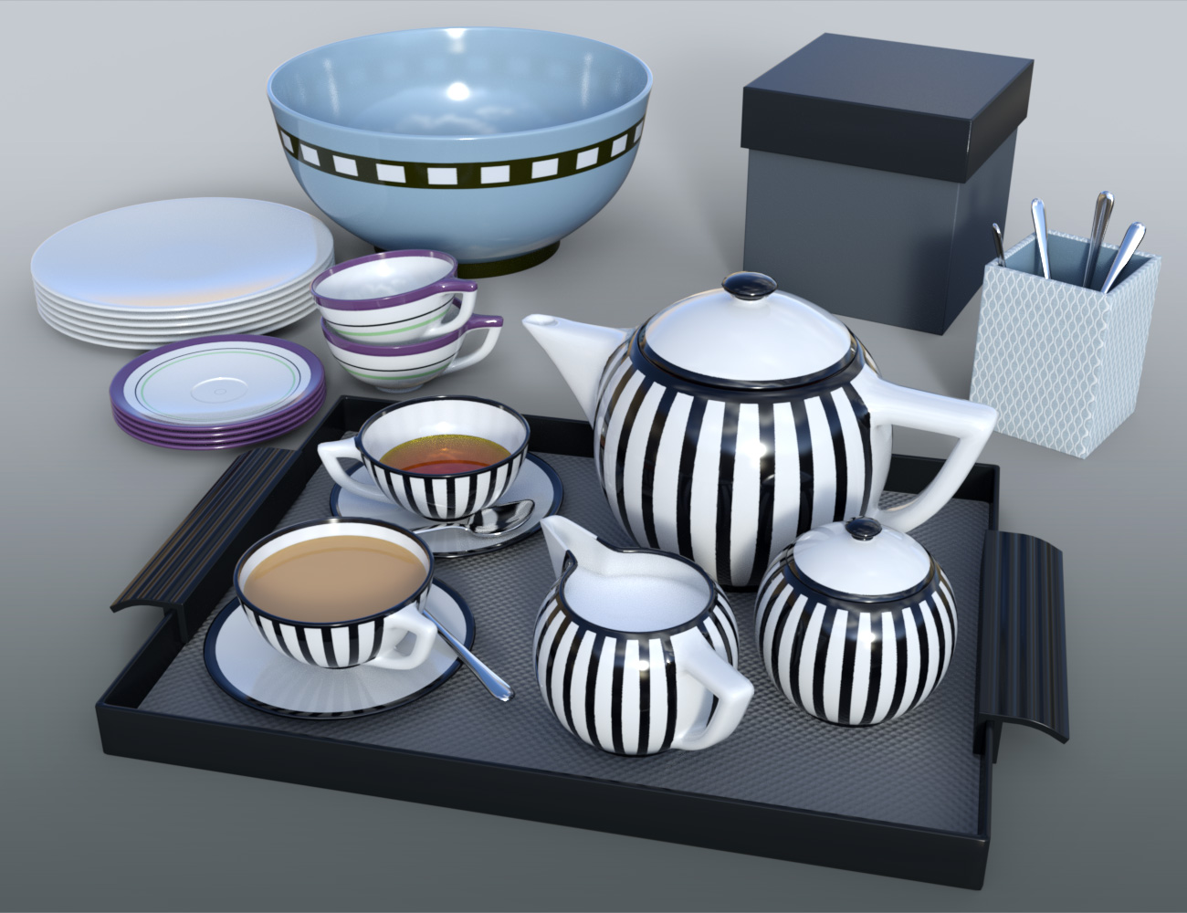 Mid-Century Modern Props | Daz 3D