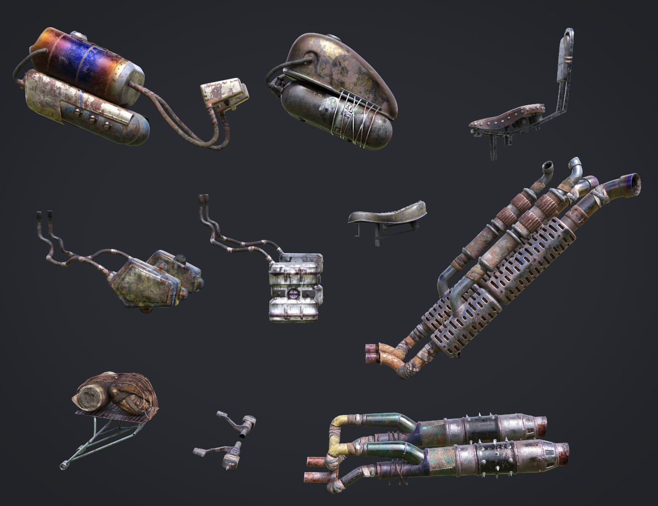 XI Modular Post Apocalyptic Motorcycle Savage | Daz 3D