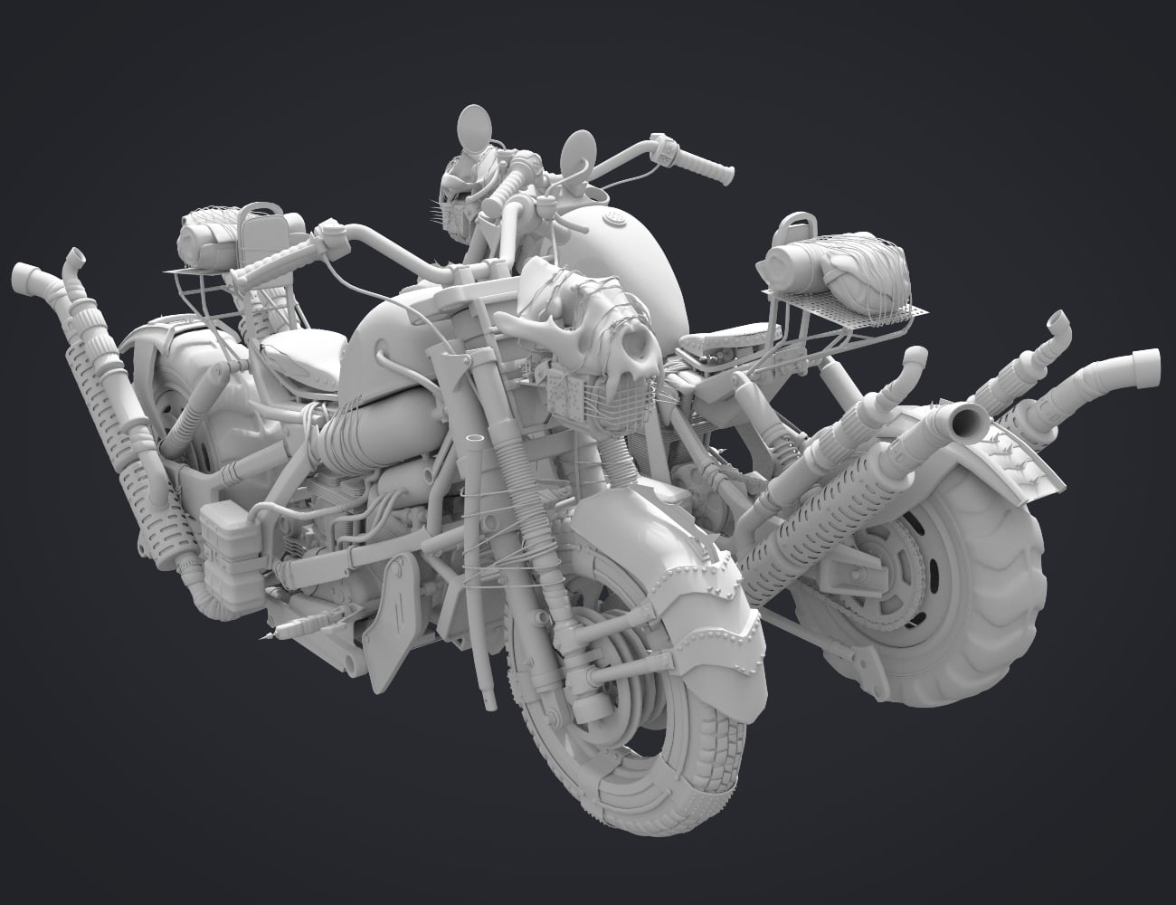 XI Modular Post Apocalyptic Motorcycle Savage | Daz 3D