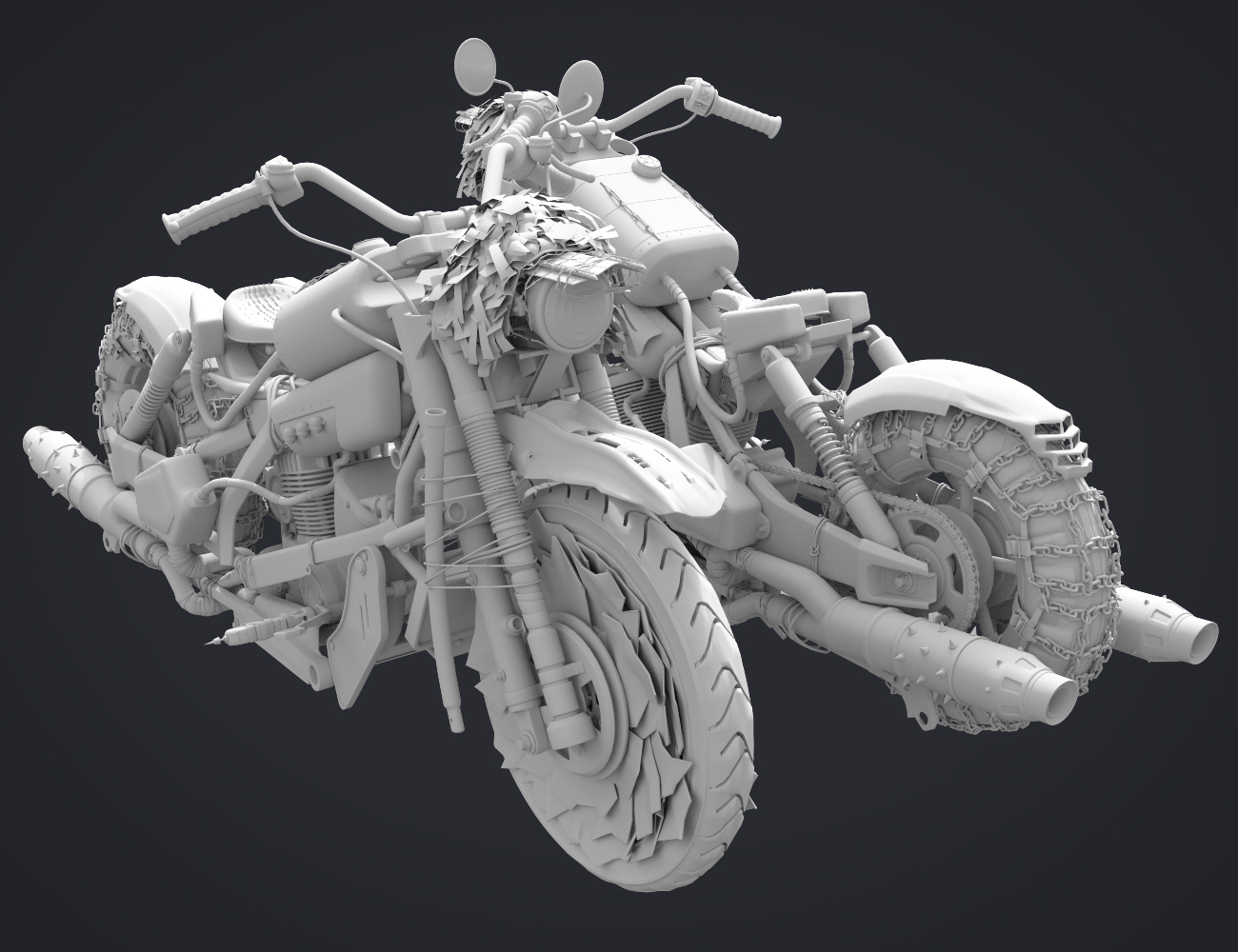 XI Modular Post Apocalyptic Motorcycle Savage | Daz 3D