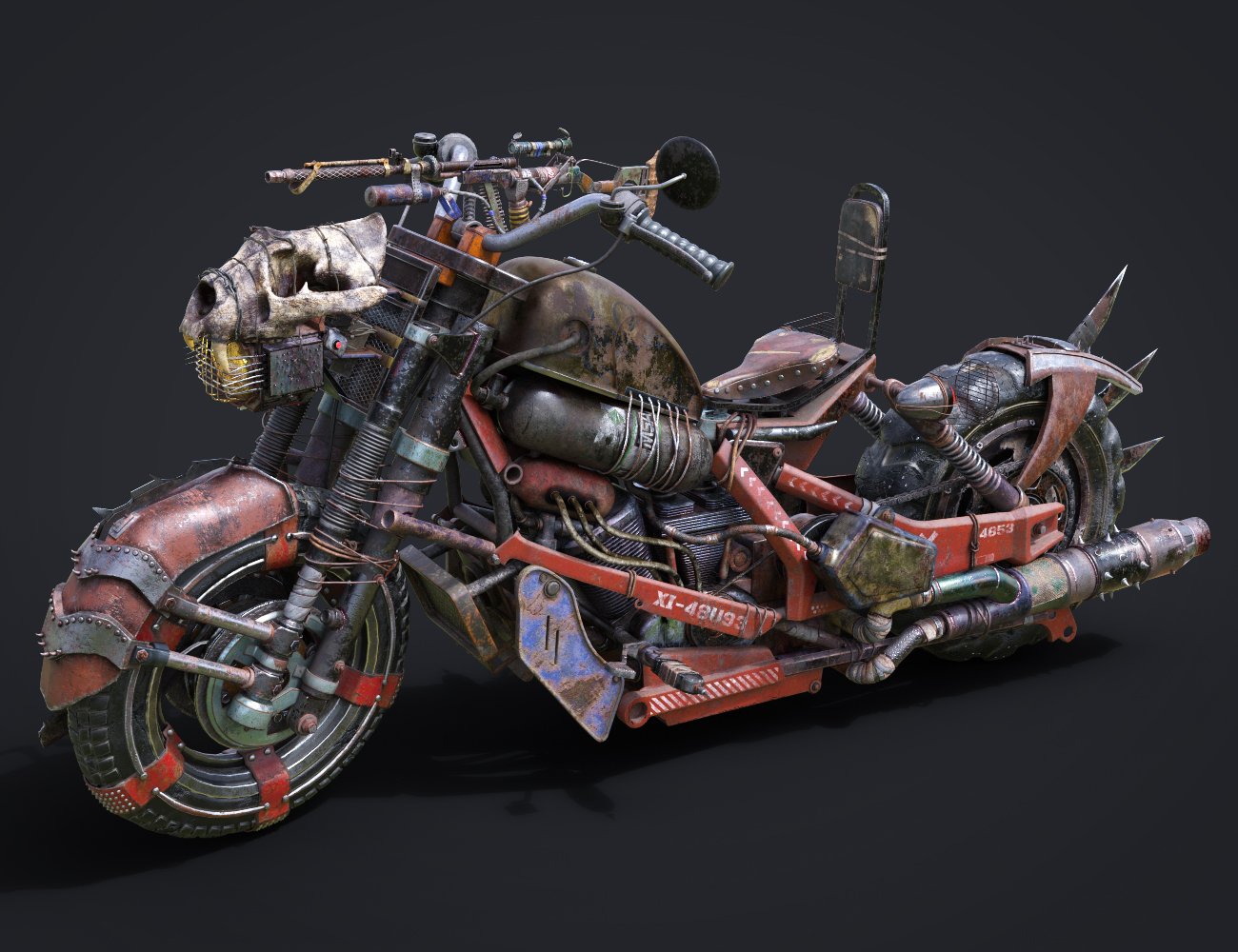 XI Modular Post Apocalyptic Motorcycle Weapons | Daz 3D