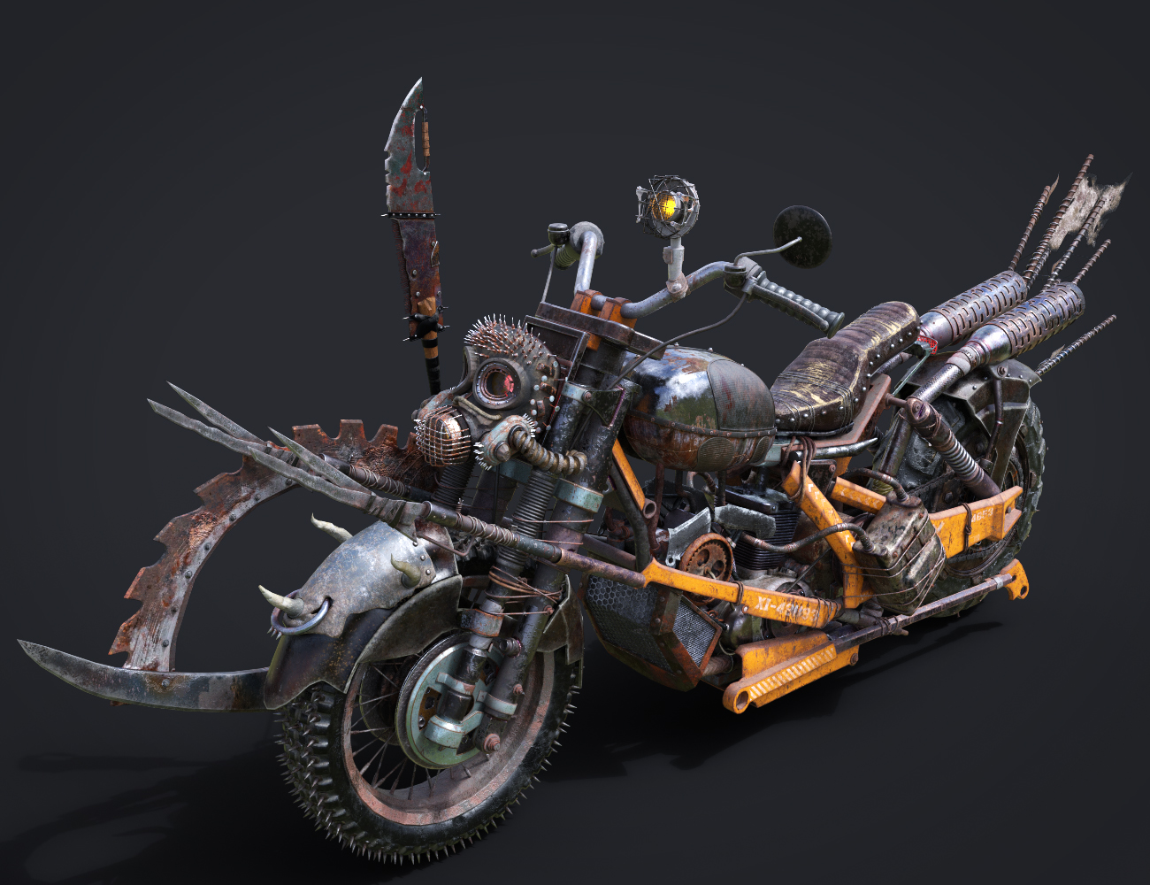 XI Modular Post Apocalyptic Motorcycle Weapons | Daz 3D