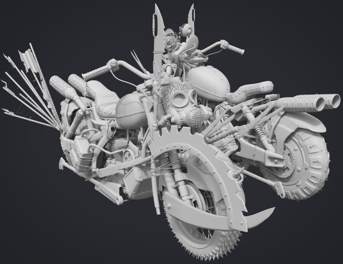 XI Modular Post Apocalyptic Motorcycle Weapons | Daz 3D