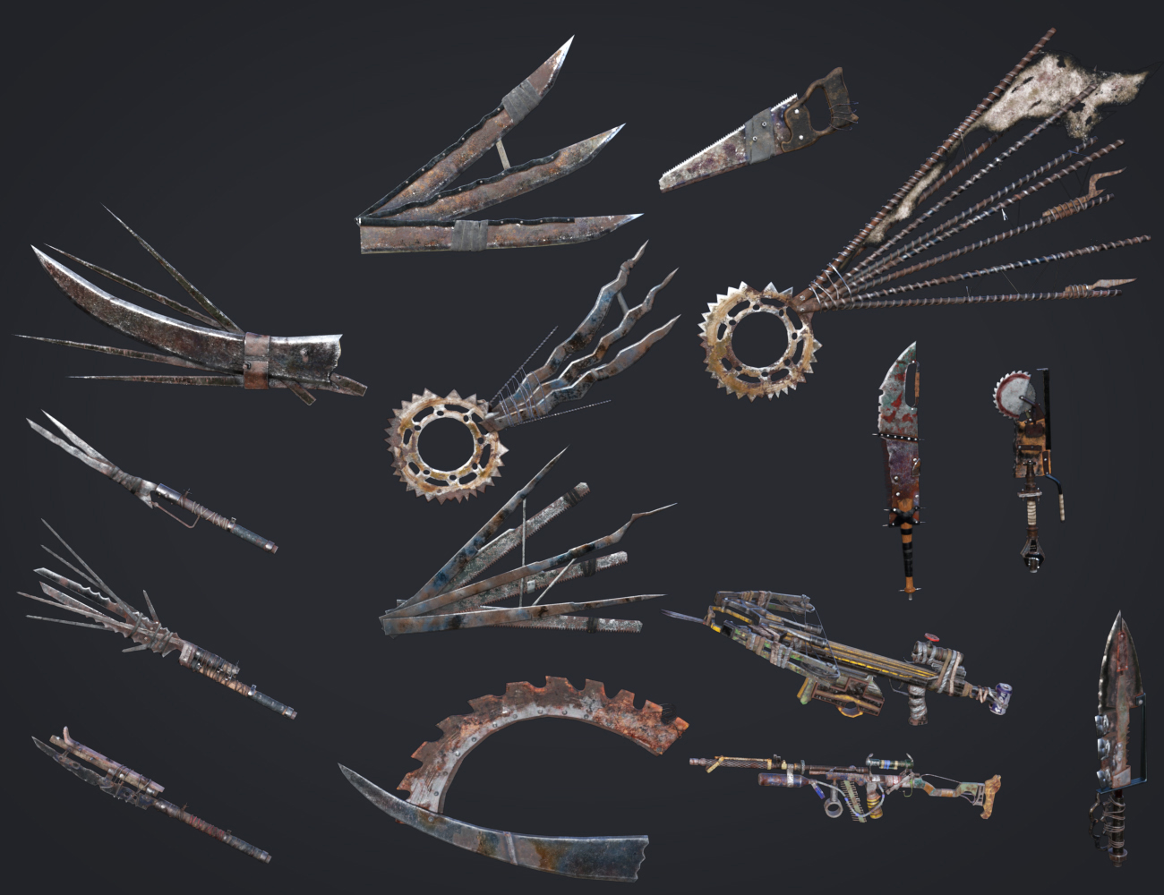 XI Modular Post Apocalyptic Motorcycle Weapons | Daz 3D