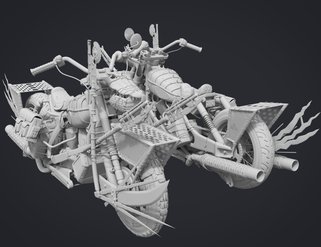 XI Modular Post Apocalyptic Motorcycle Bundle | Daz 3D