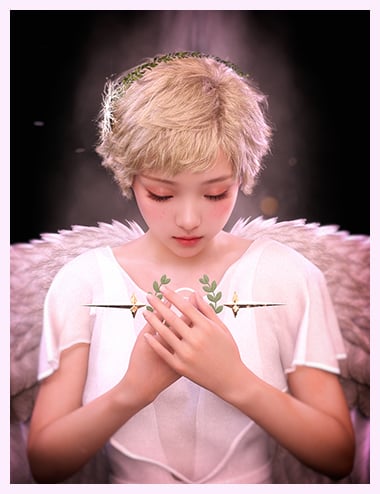 dForce Angel Curvy Short Hair for Genesis 9 and 8 Female | Daz 3D